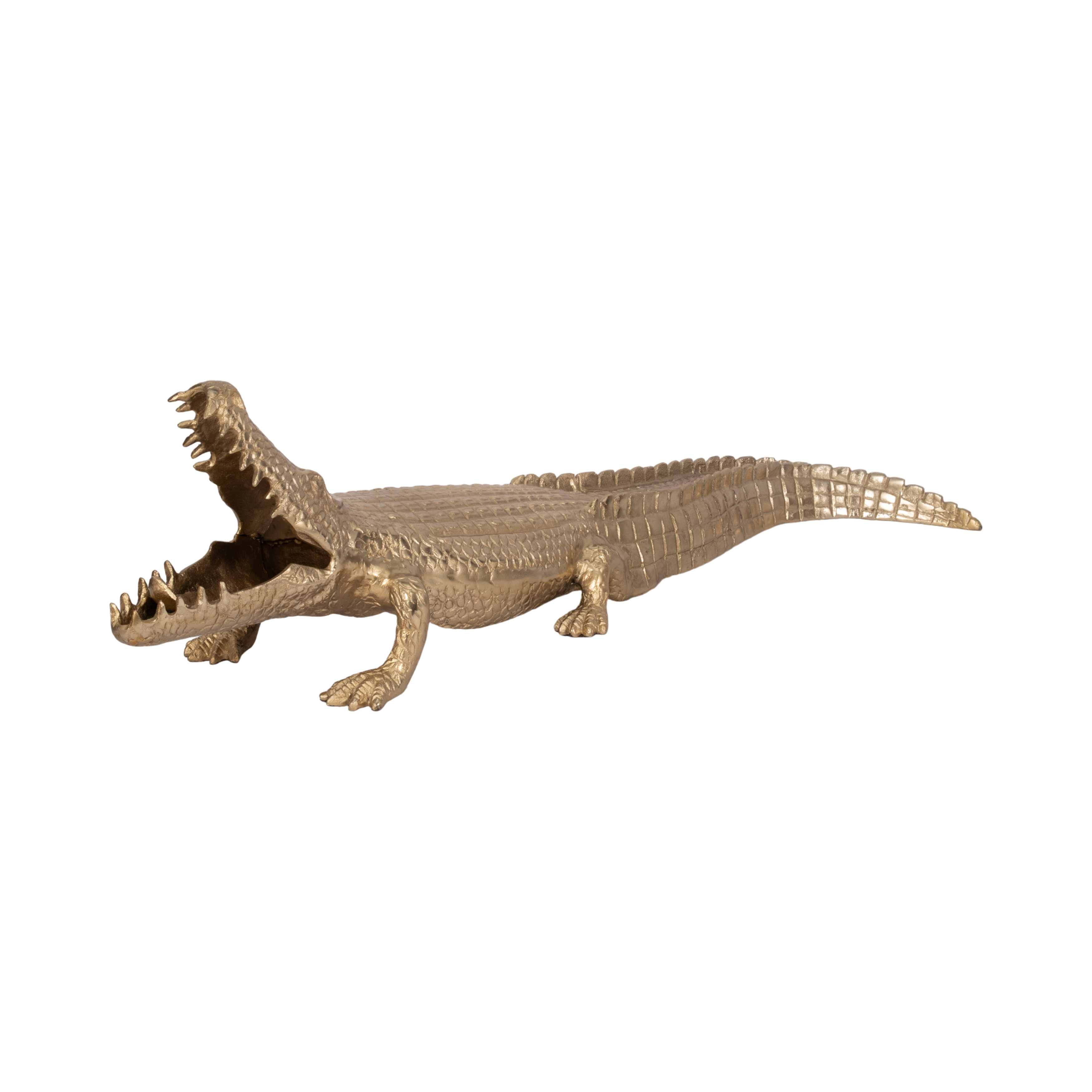 Bayou Breeze Exquisite 36" Gold Aluminum Alligator Table Top Décor ...