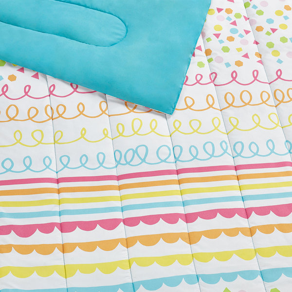 ALEX + BELLA Color Pop Rainbow Orange Microfiber Comforter Set ...