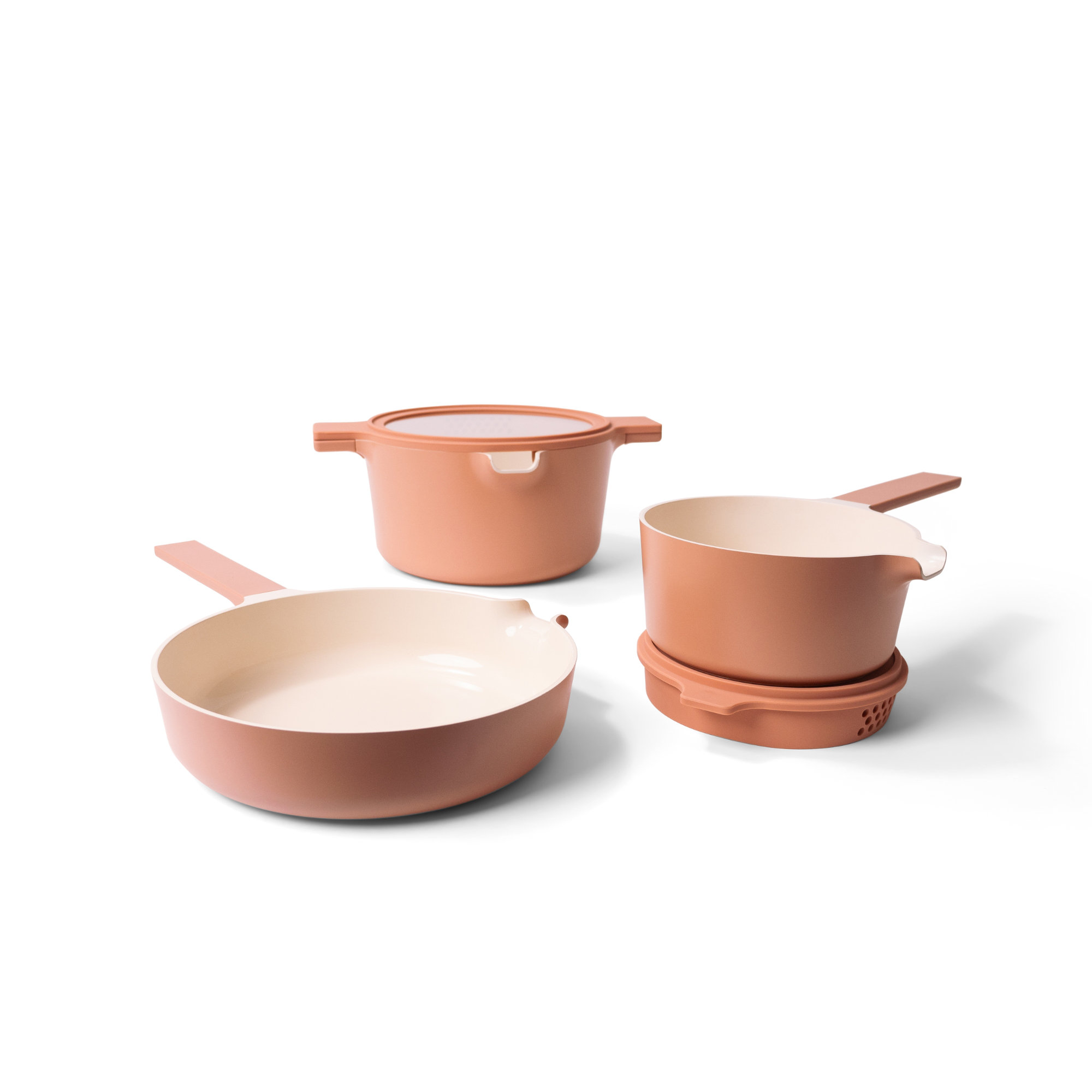 Alva Neat 5-in-1 Space-Saving Ceramic 5 Piece Cookware Set - Non-Toxic ...