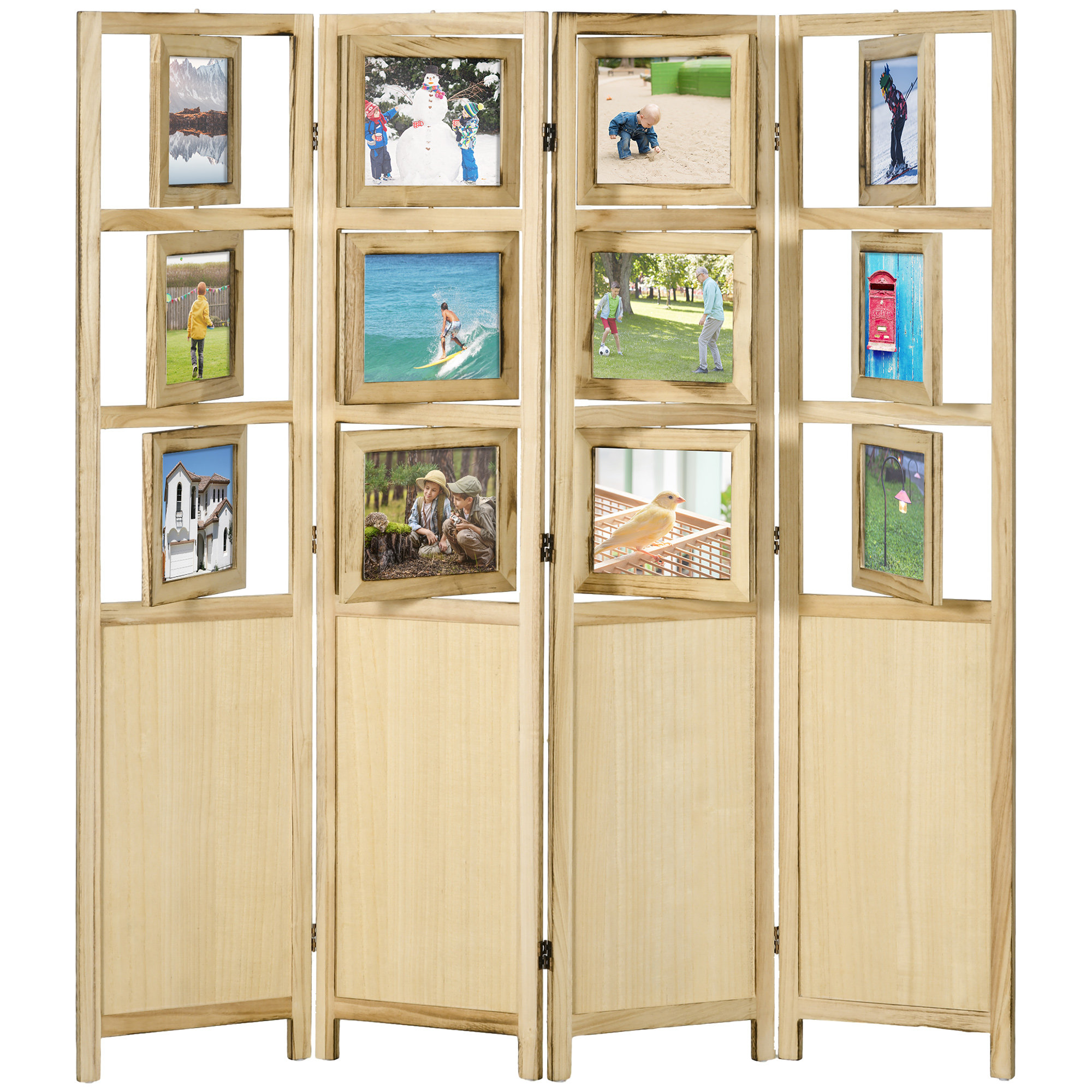 Gracie Oaks Borendy 63'' W x 67'' H 4 - Panel Folding Room Divider ...