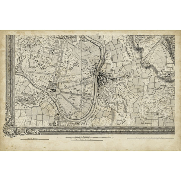 Borough Wharf Map Of London Grid XIII - Wrapped Canvas Art Prints ...