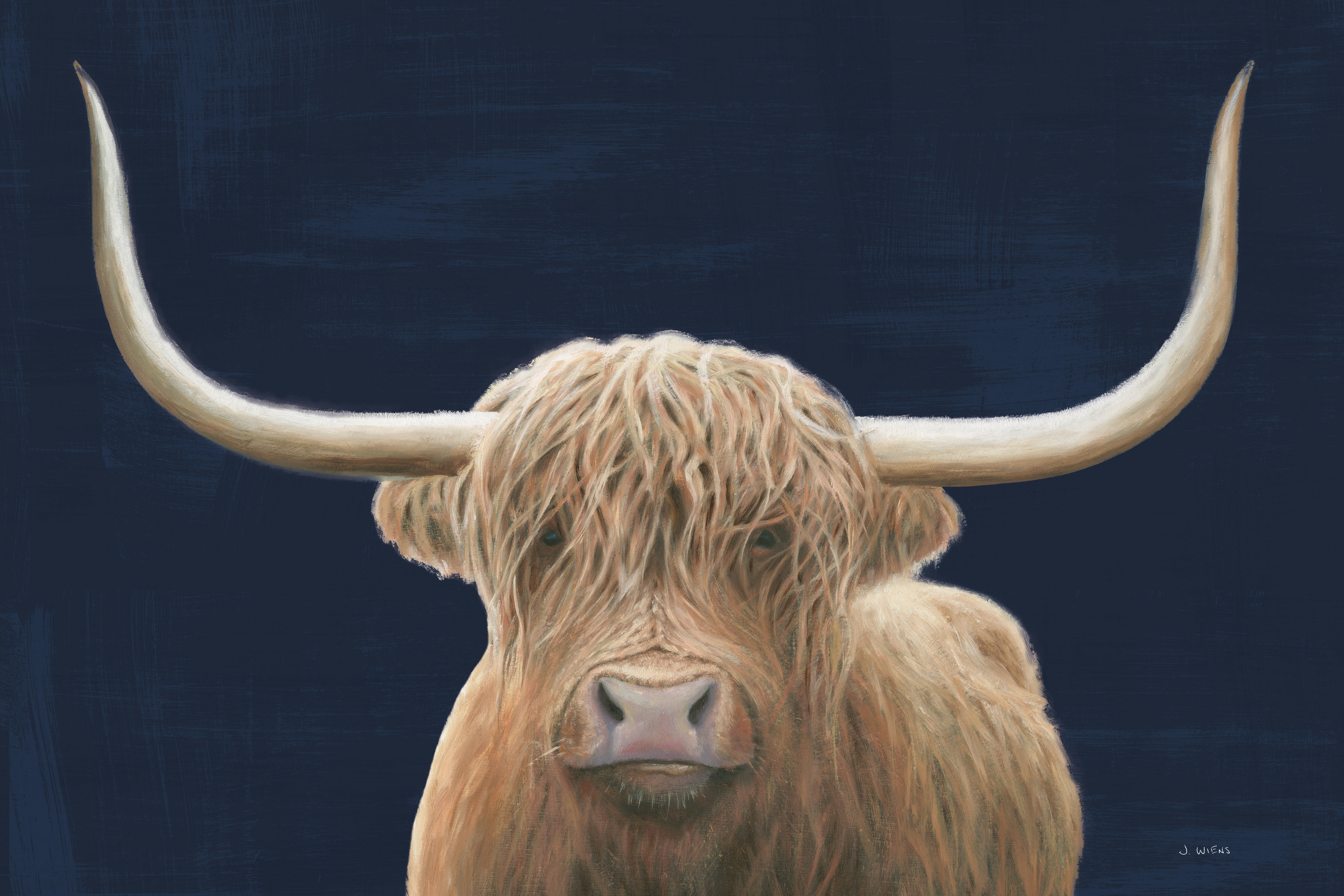 Union Rustic Highland Cow Navy | Wayfair