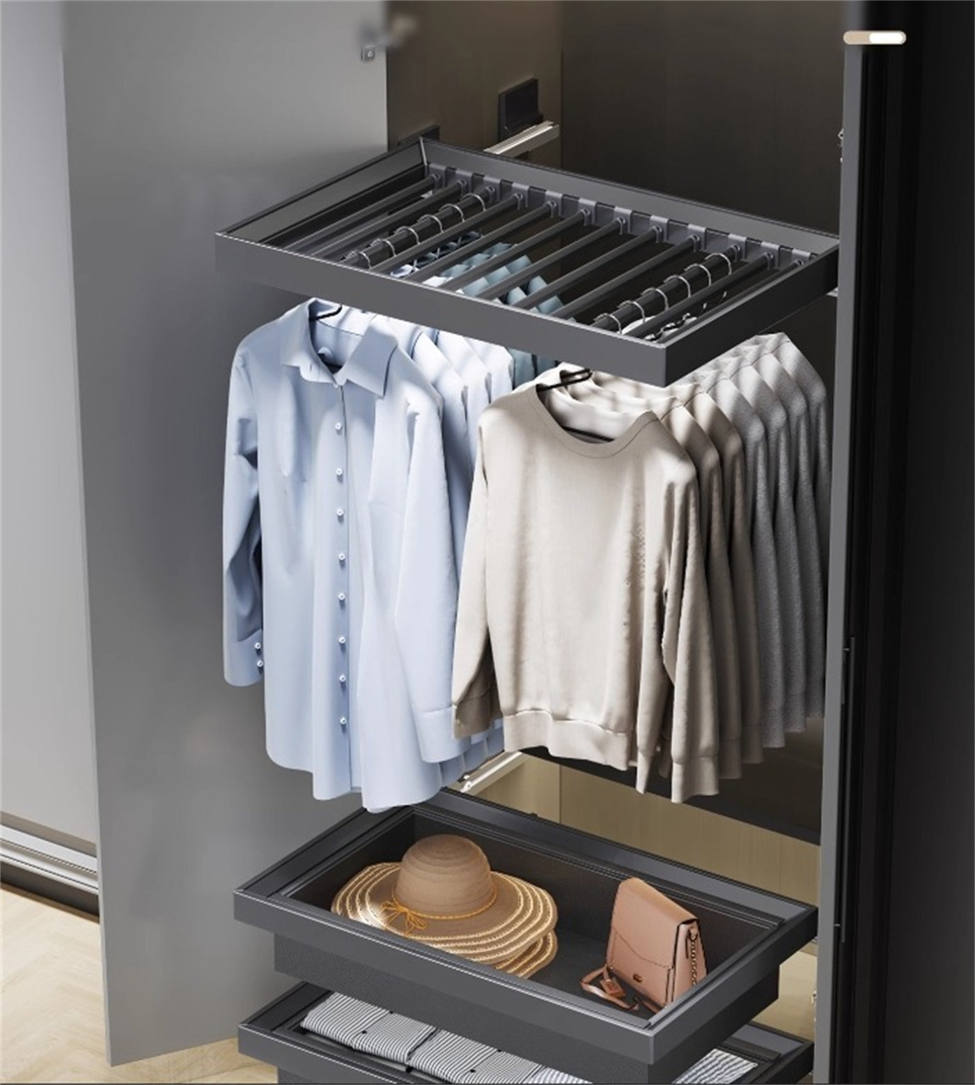 Thrones Designs Aluminum Alloy Extendable Trouser Rack For Wardrobes ...