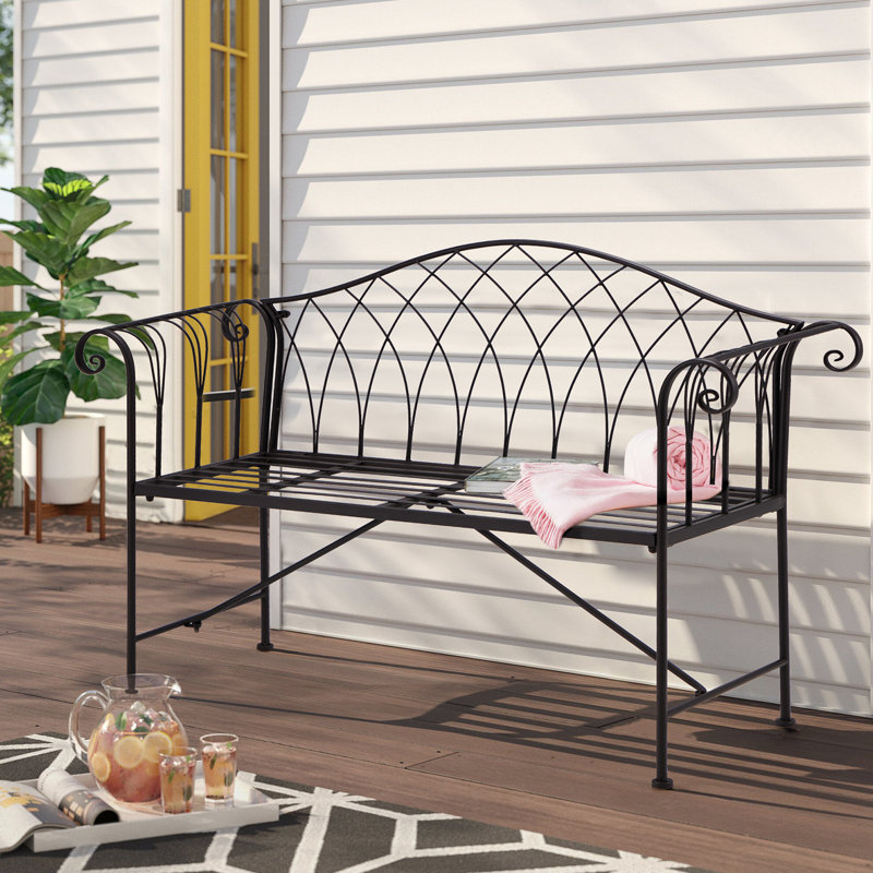 Charlton Home® Clorissa Metal Outdoor Bench & Reviews | Wayfair