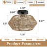 Breakwater Bay Aeshia Rattan Ceiling Light Fixtures, Boho Flush Mount ...