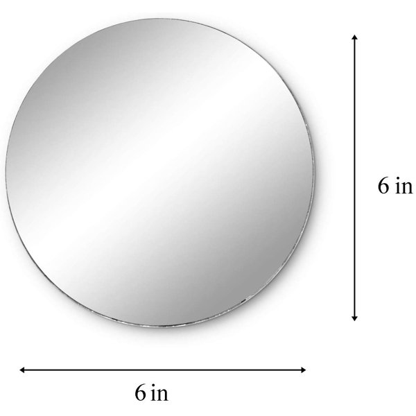 Ebern Designs FixtureDisplays® 6" Glass Mirror Round Glass Table ...