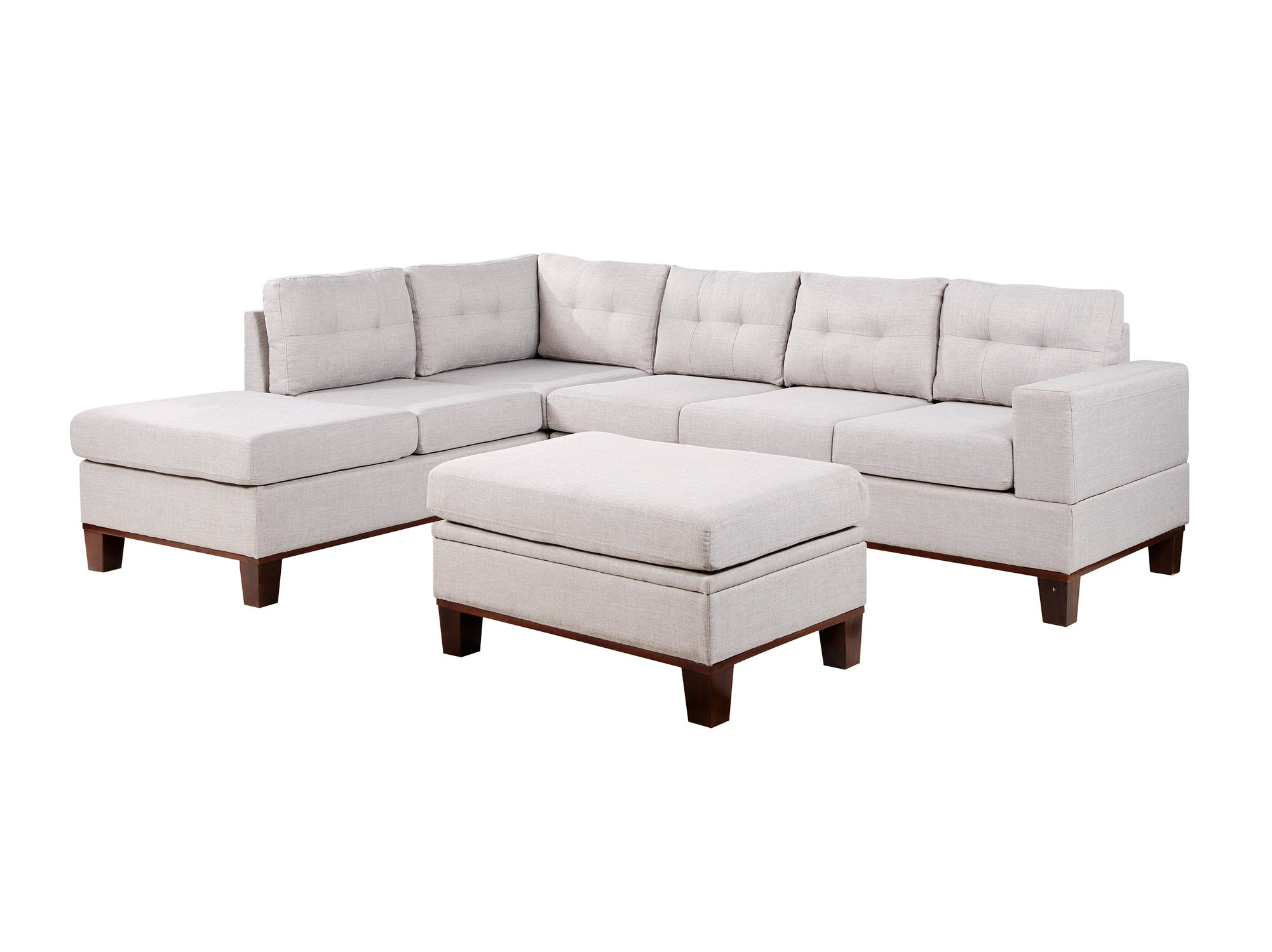 Angel Queen Reversible Sectional Sofa With Dropdown Armrest, Cupholder ...
