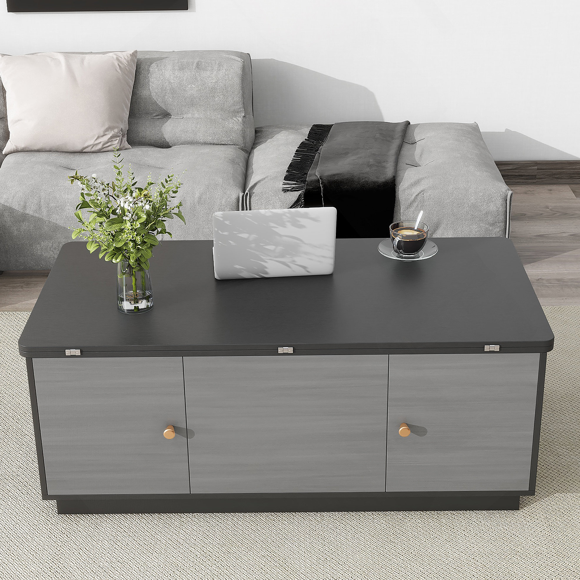 Latitude Run® Multi-functional Rectangle Lift-top Coffee Table ...