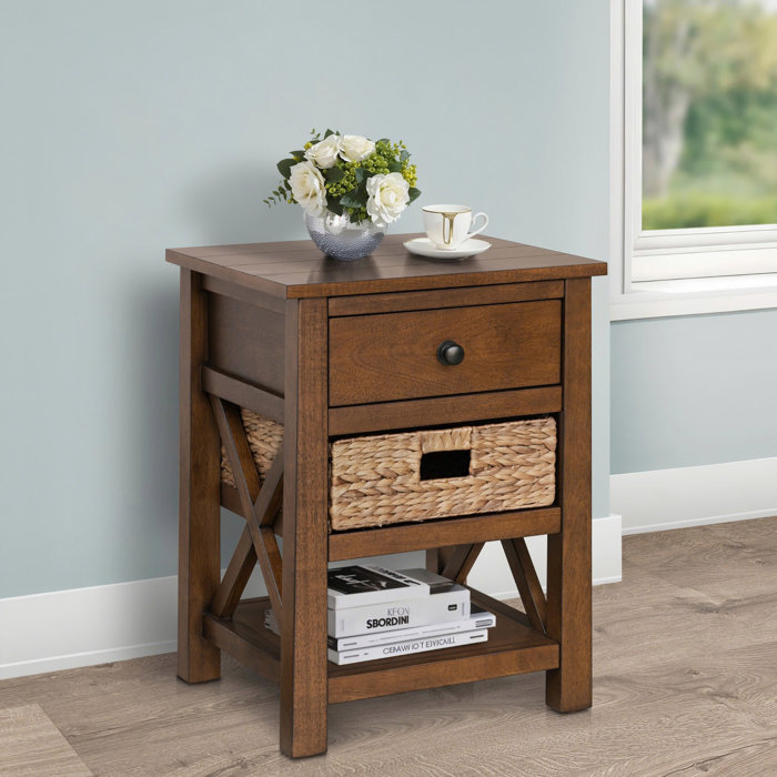 Andover Mills™ Hoekstra Solid Wood End Table with Storage & Reviews ...