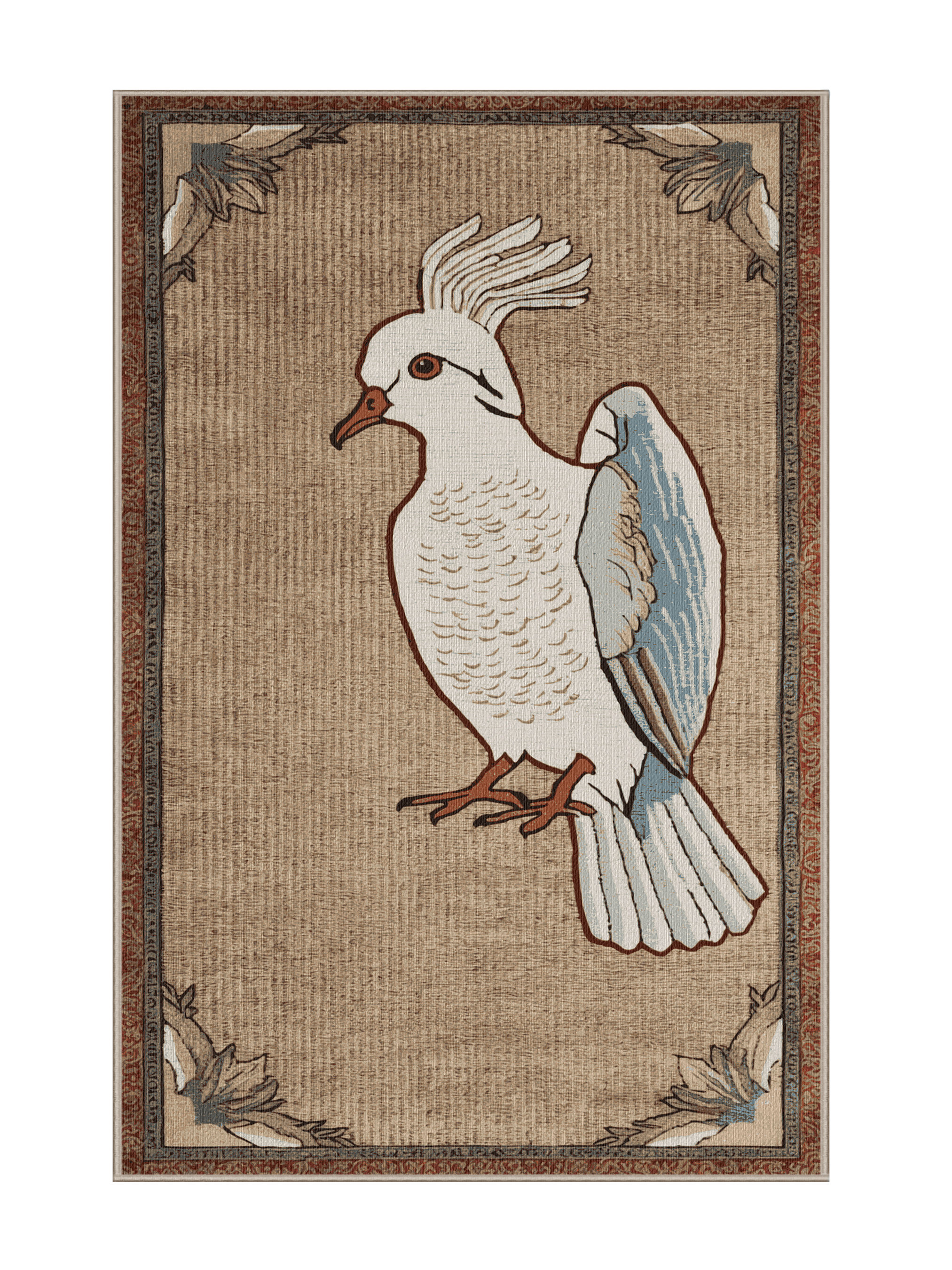 Foundry Select Washable Eared Dove Birds Area Rug | Wayfair