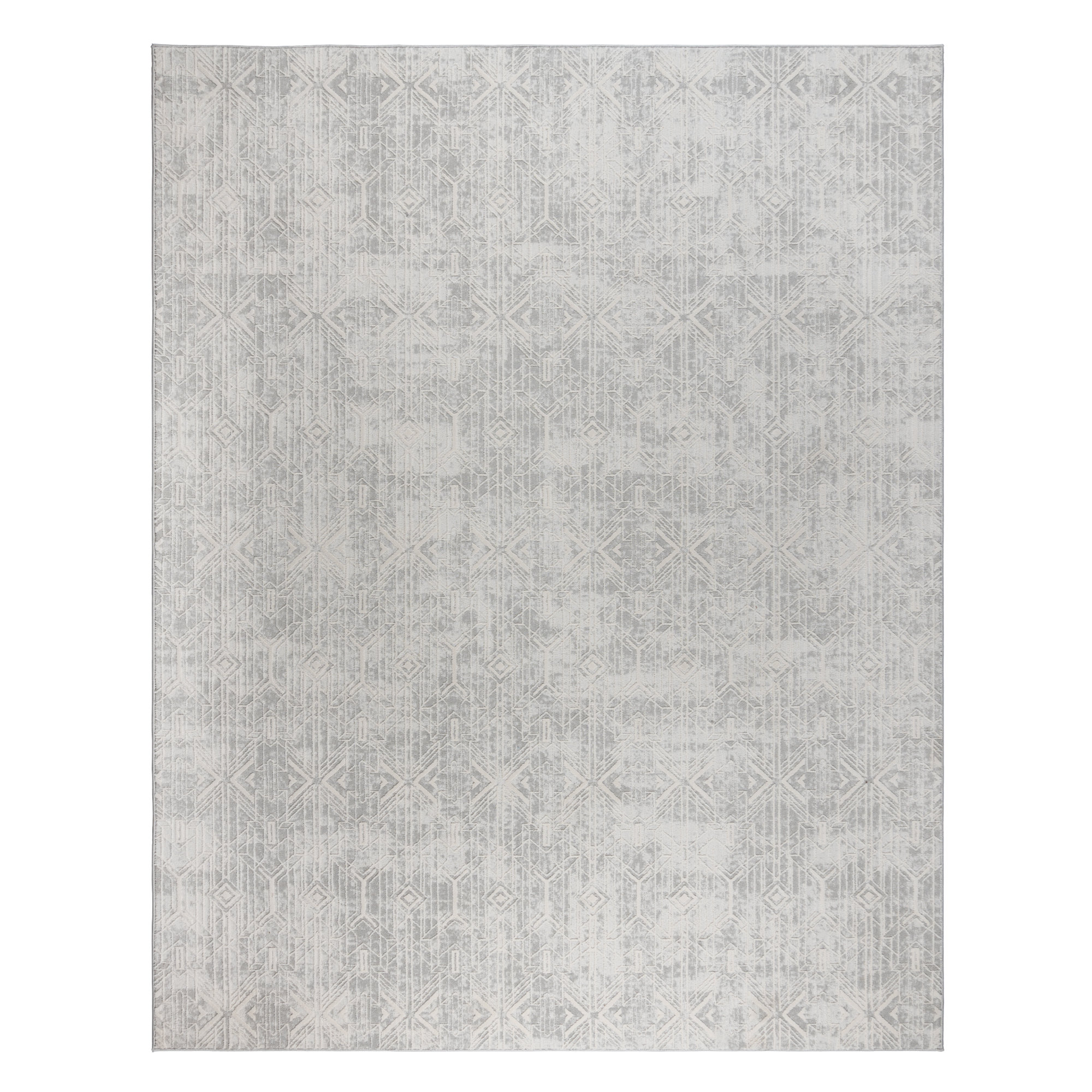 Gertmenian Ethan Marion Gray High-Low Modern Ikat Area Rug | Wayfair