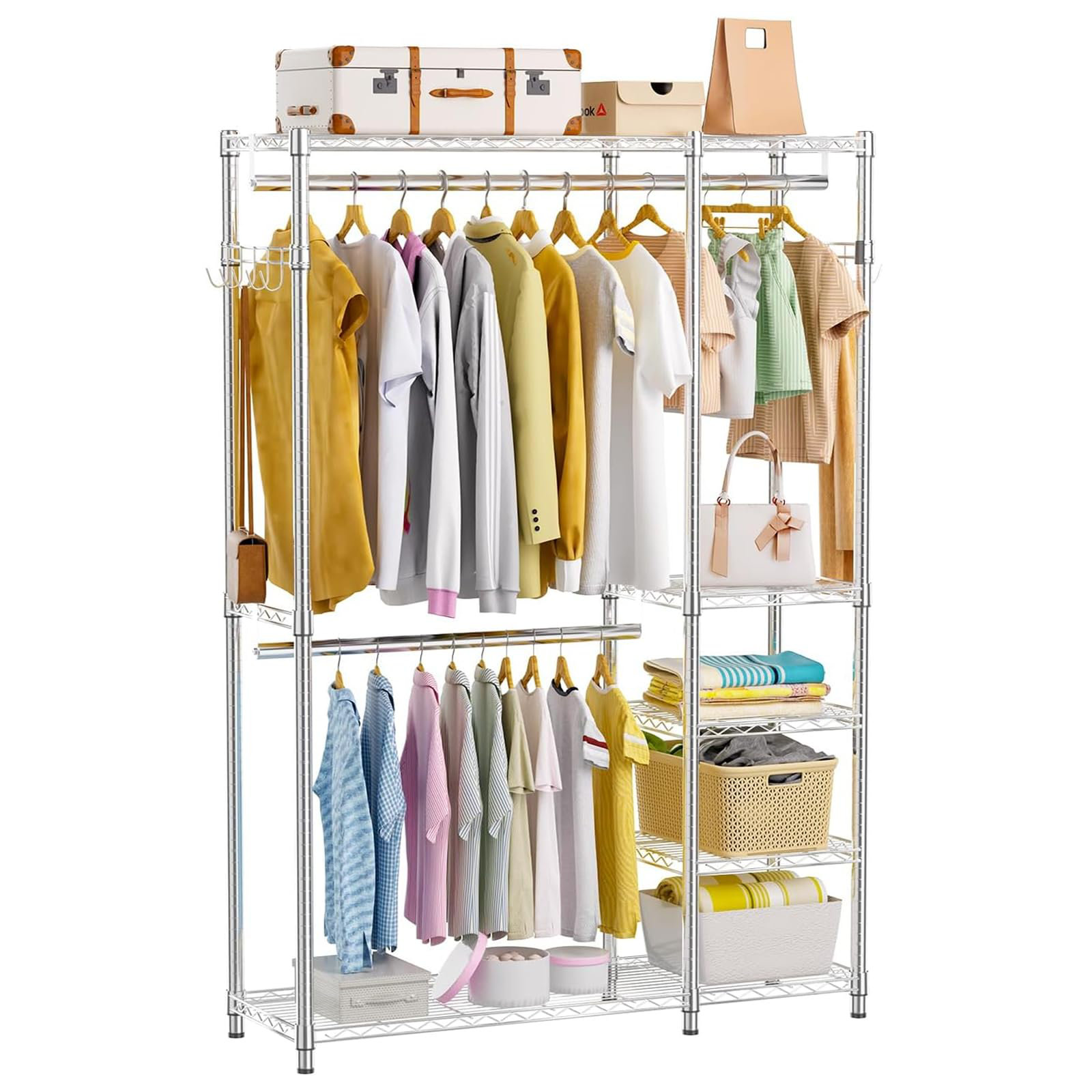 FEIYAN Heavy Duty Clothing Clothes Rack For Hanging, Metal Garment ...