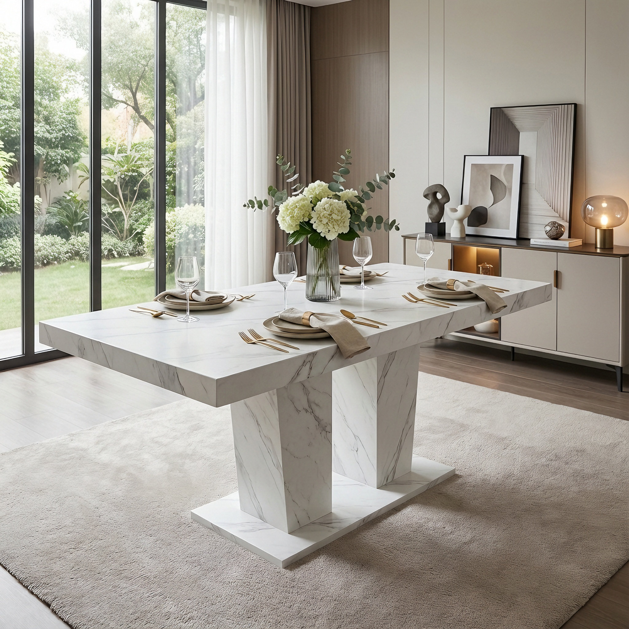 George Oliver Modern Extendable Wooden Dining Table for 4-10 People ...