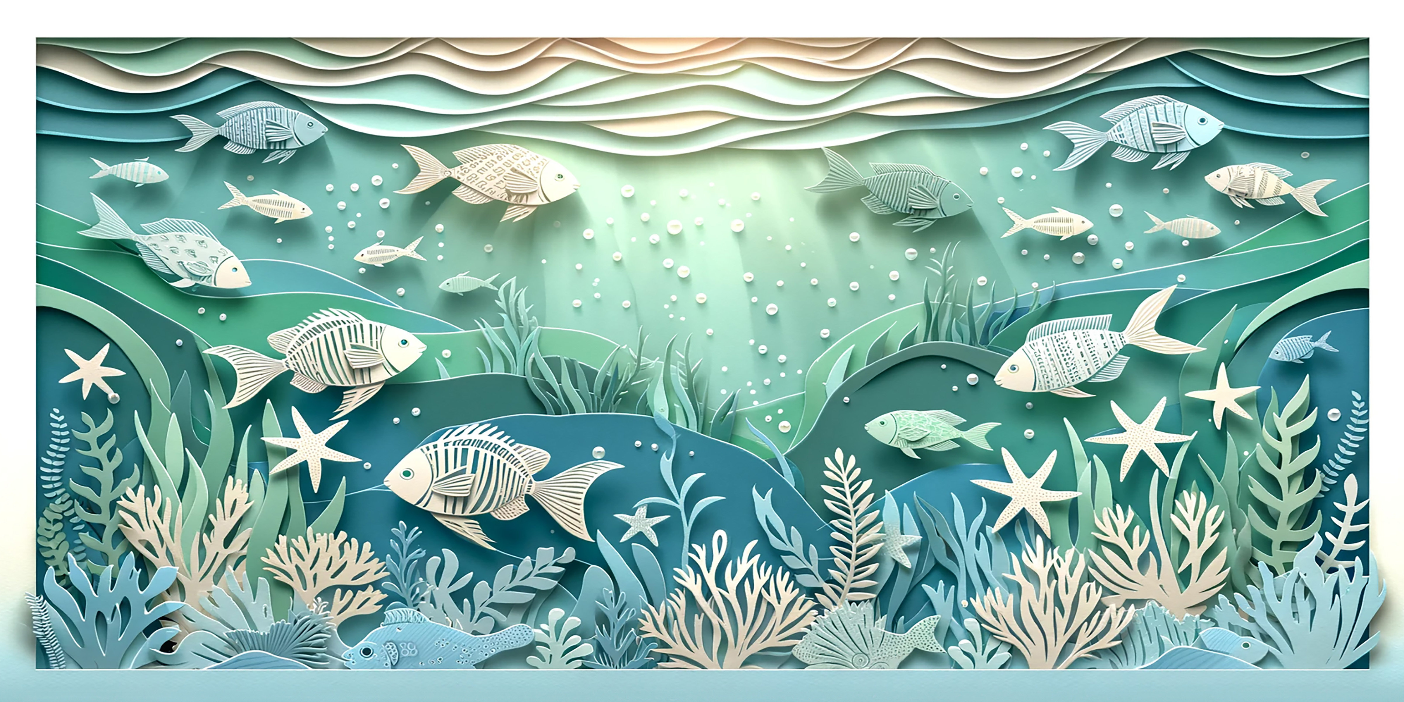 Highland Dunes Sea Life - Wrapped Canvas Print | Wayfair