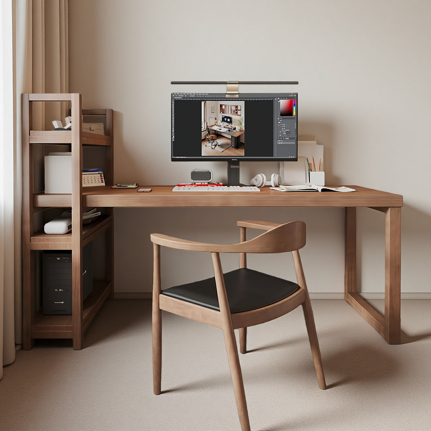 Hokku Designs Simple Solid Wood Pine Burlywood Rectangle Desk | Wayfair