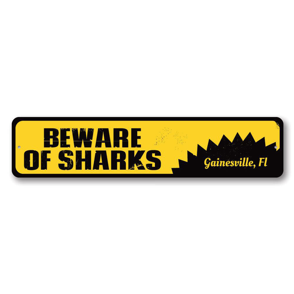 Lizton Sign Shop, Inc Beware Of Sharks Custom Aluminum Sign | Wayfair