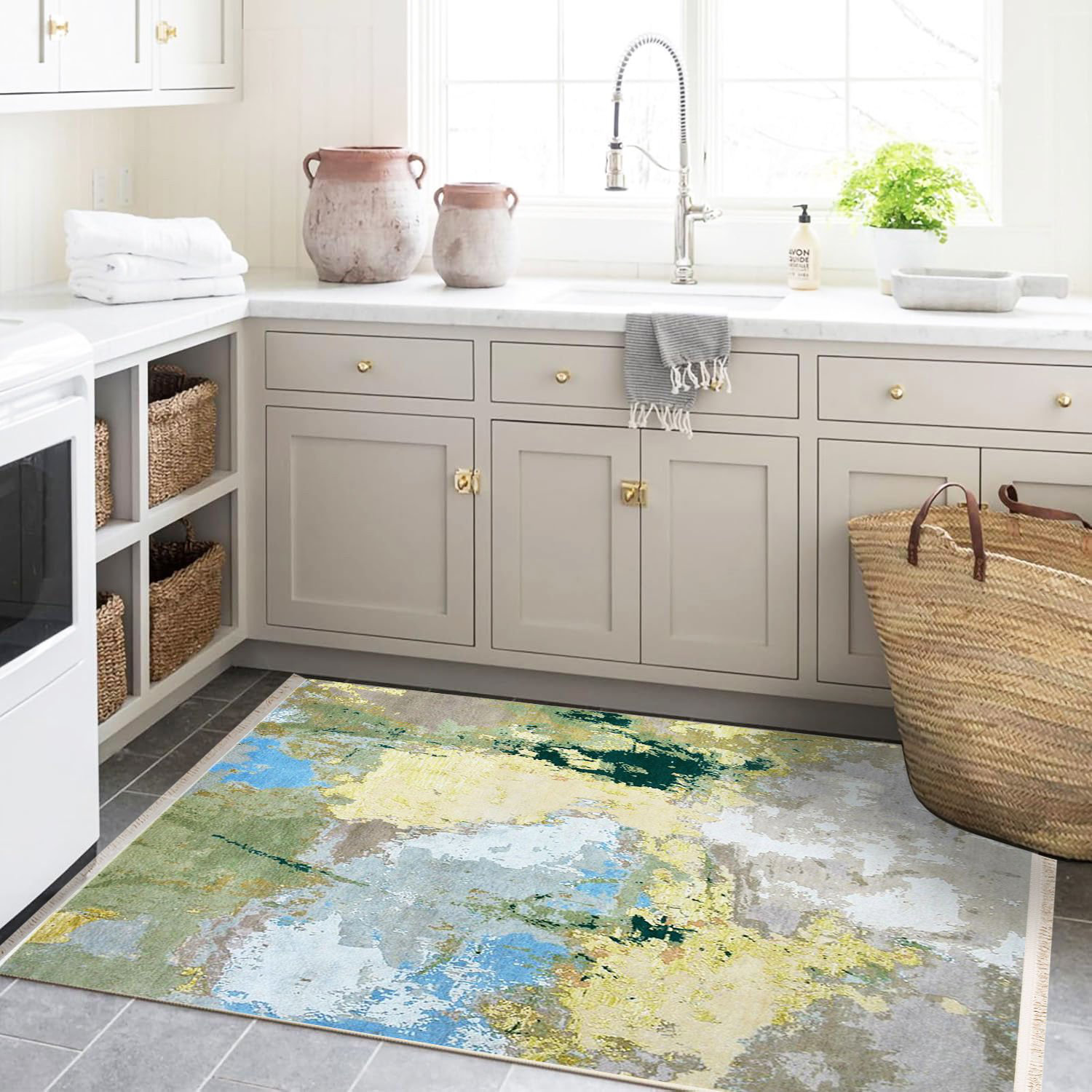 17 Stories Barcelona Collection Multi-Colored Abstract Patterned ...