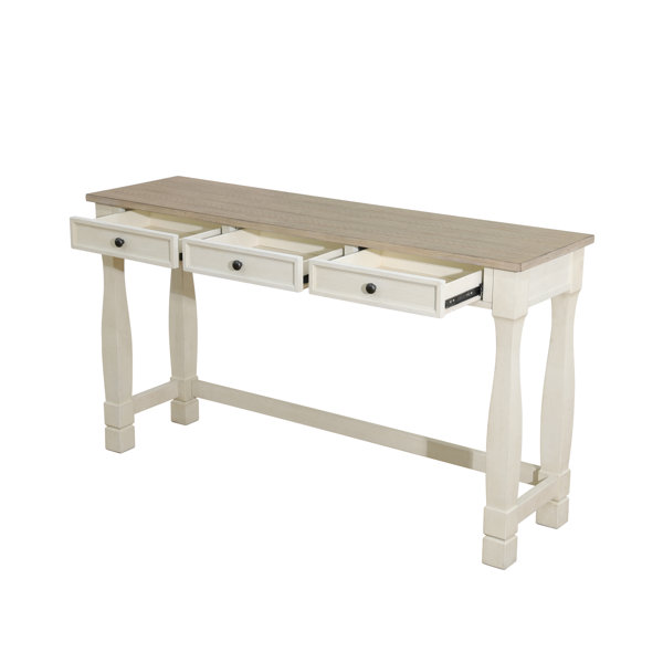 Rosalind Wheeler 64" Solid Wood Console Table With 2 Stools | Wayfair