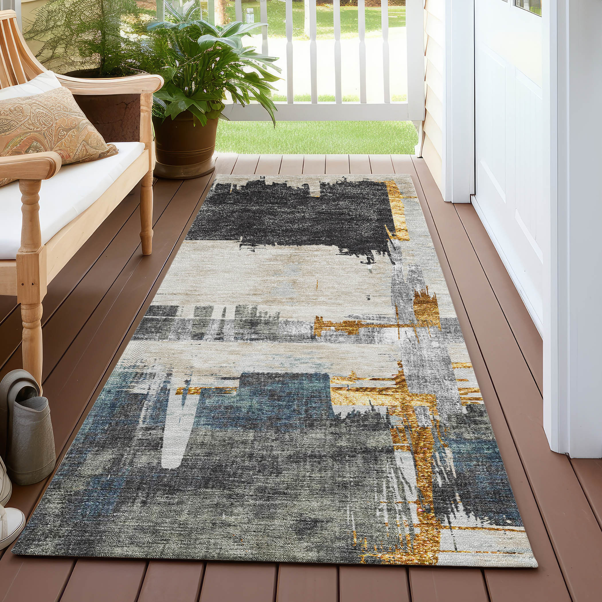 Langley Street Kaylani Abstract Machine Woven Polyester Indoor ...