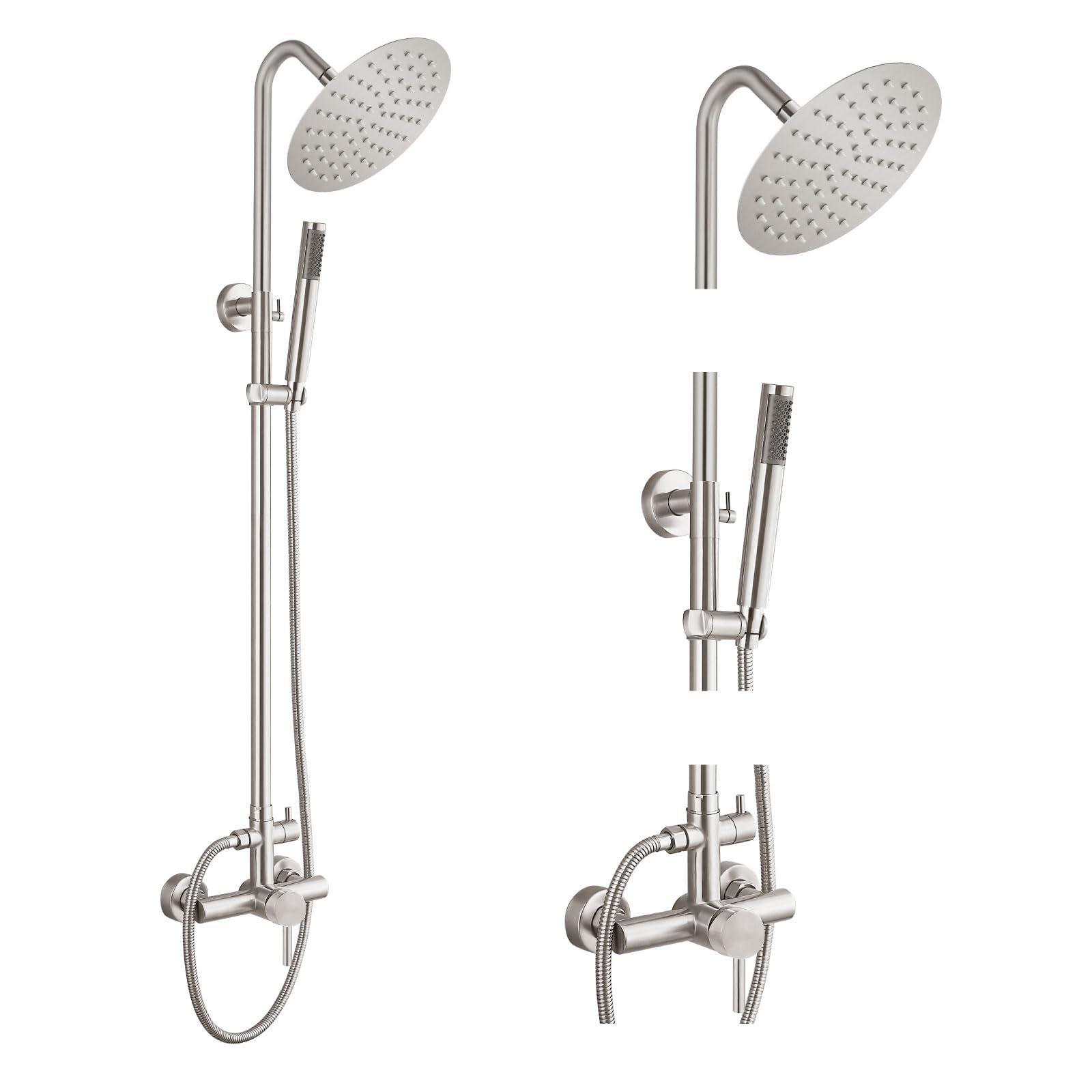 FODORL SUS304 Outdoor Shower Fixture High Pressure Shower System Wall ...