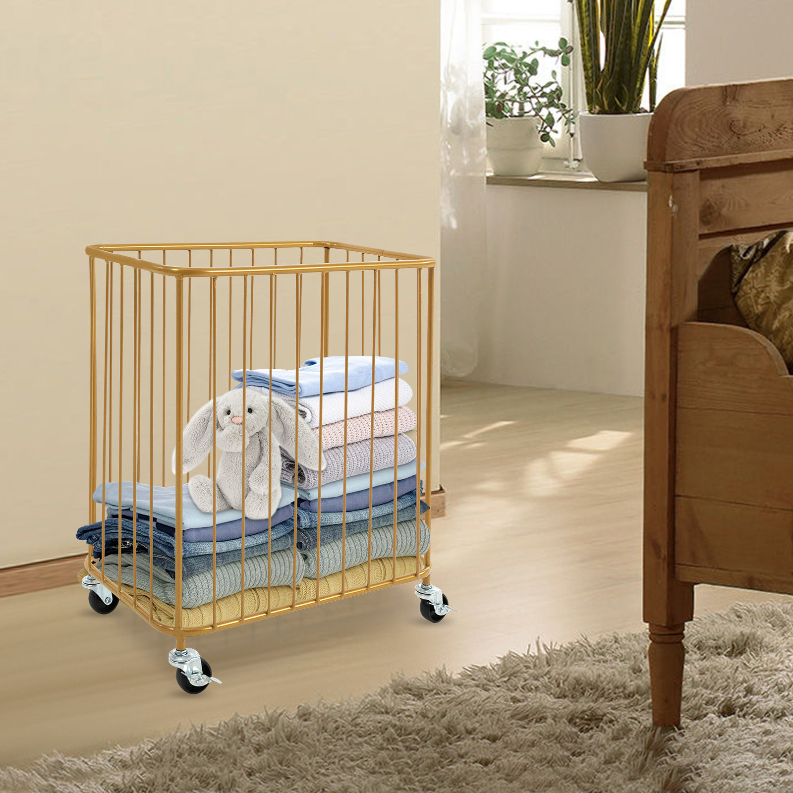 Mercer41 Laundry Hamper With Wheels | Wayfair