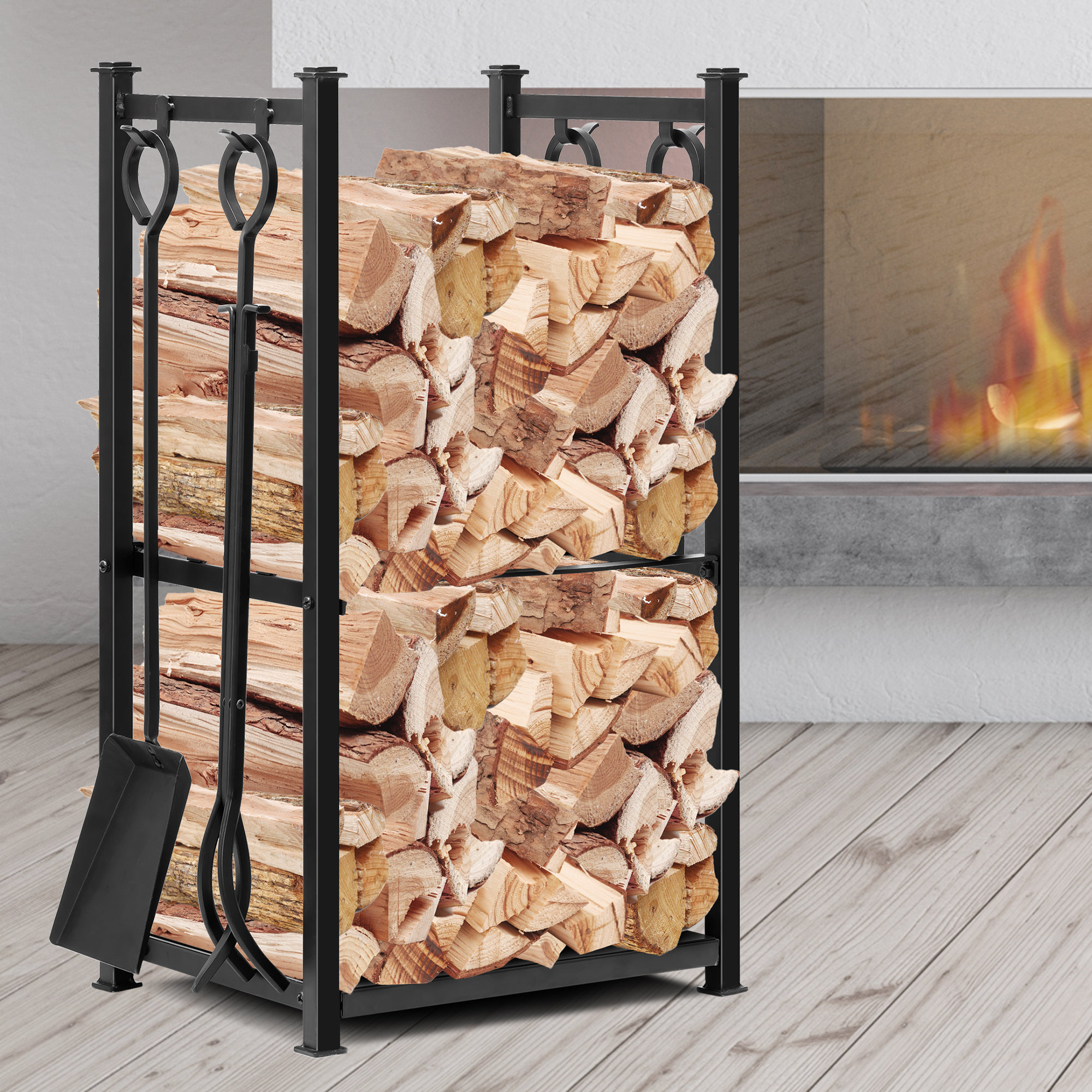 Red Barrel Studio® Hermosa 5 Piece Log Rack Set & Reviews | Wayfair