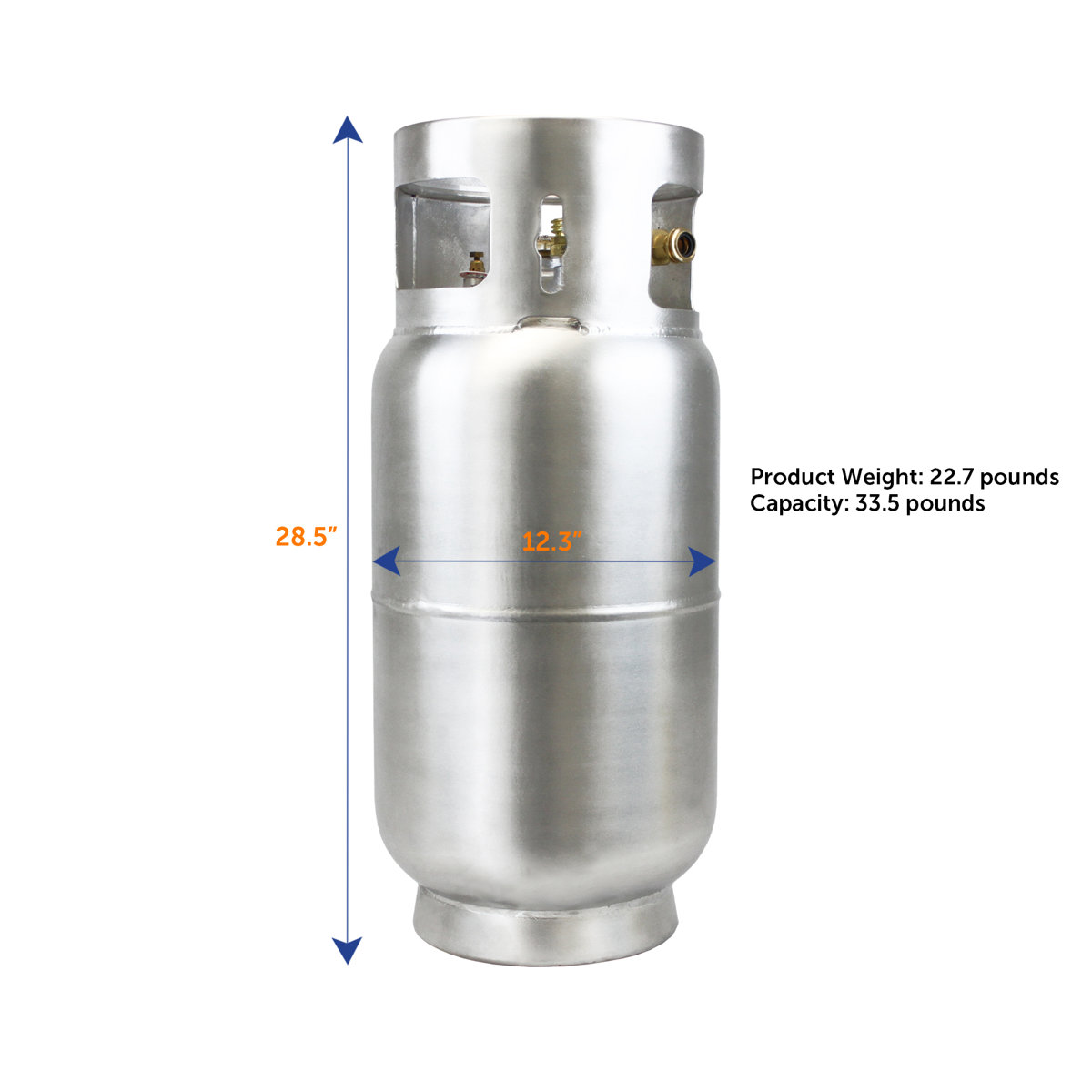 Flame King 33.5LB Empty Aluminum Forklift Propane Tank with Gauge ...