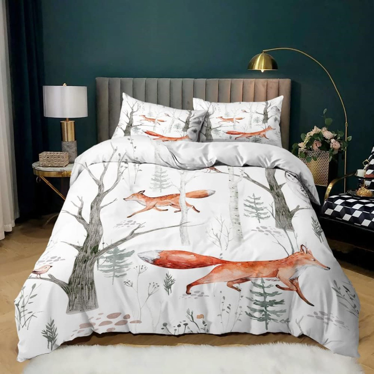 MAZOJA Fox Duvet Cover Set Fox Bedding Set King Size - Wayfair Canada