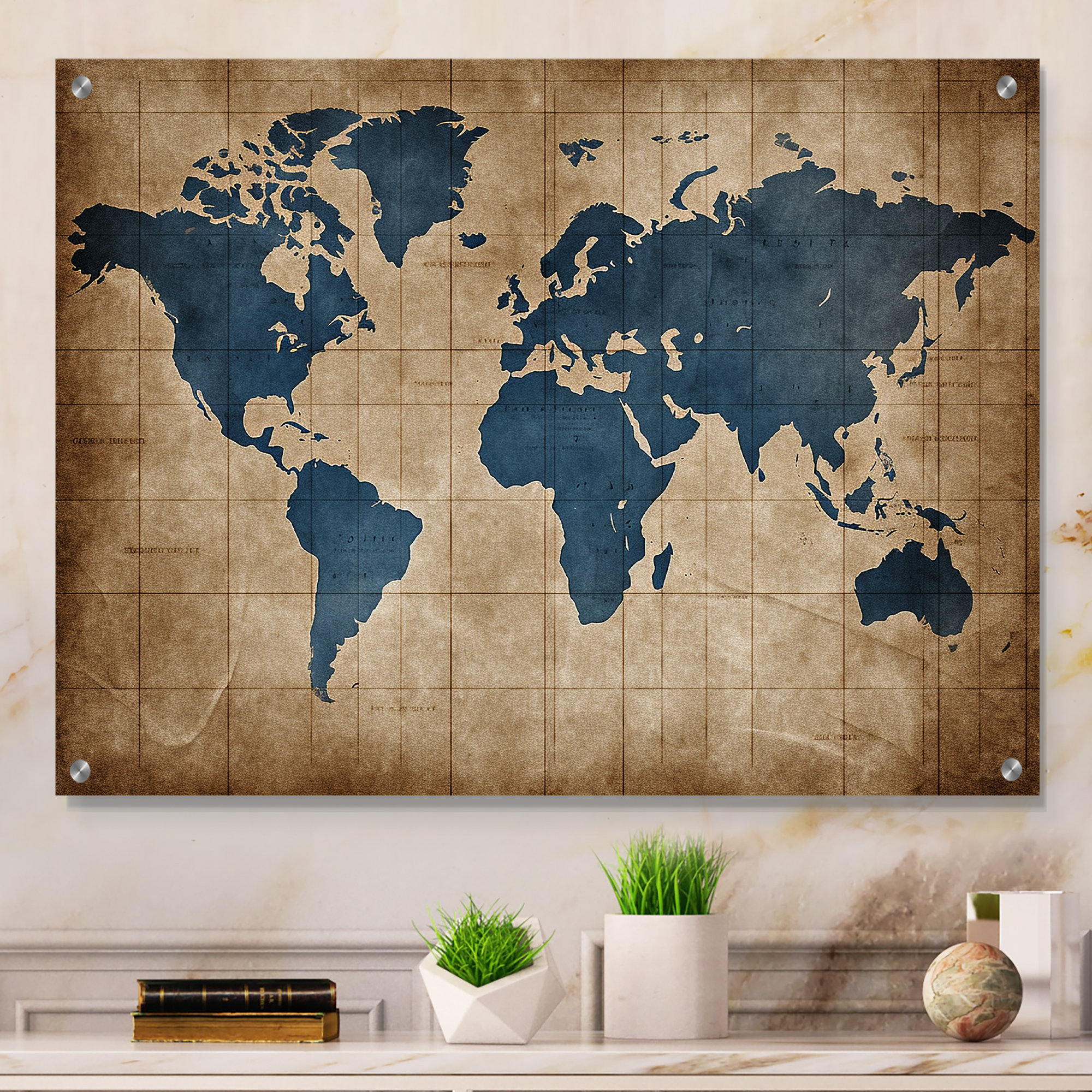 Williston Forge Ancient Map Of The World II - World Map Acrylic Wall ...