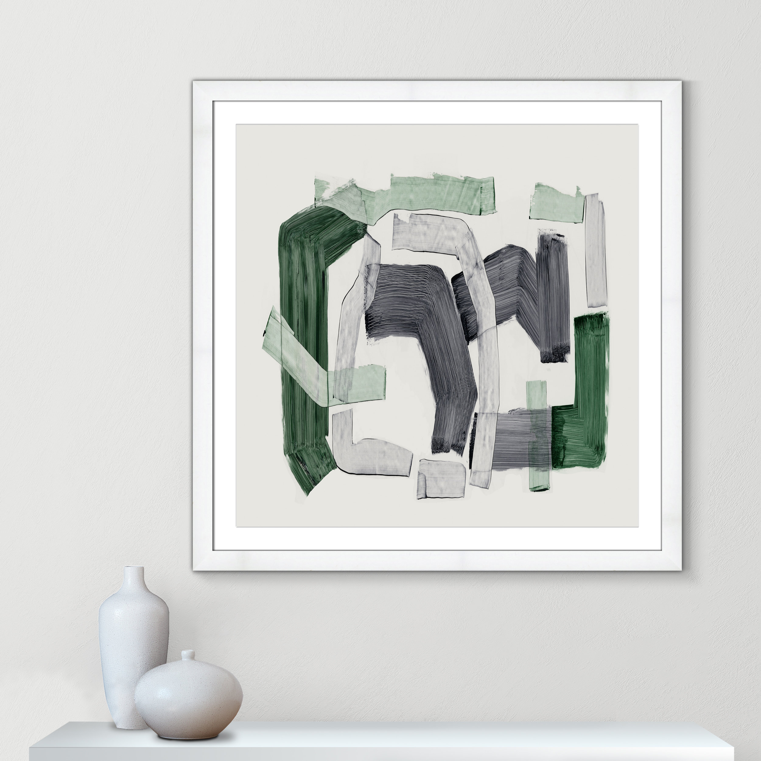 Casa Fine Arts Shapes of Emerald - Square Version Print by Casa Fine ...