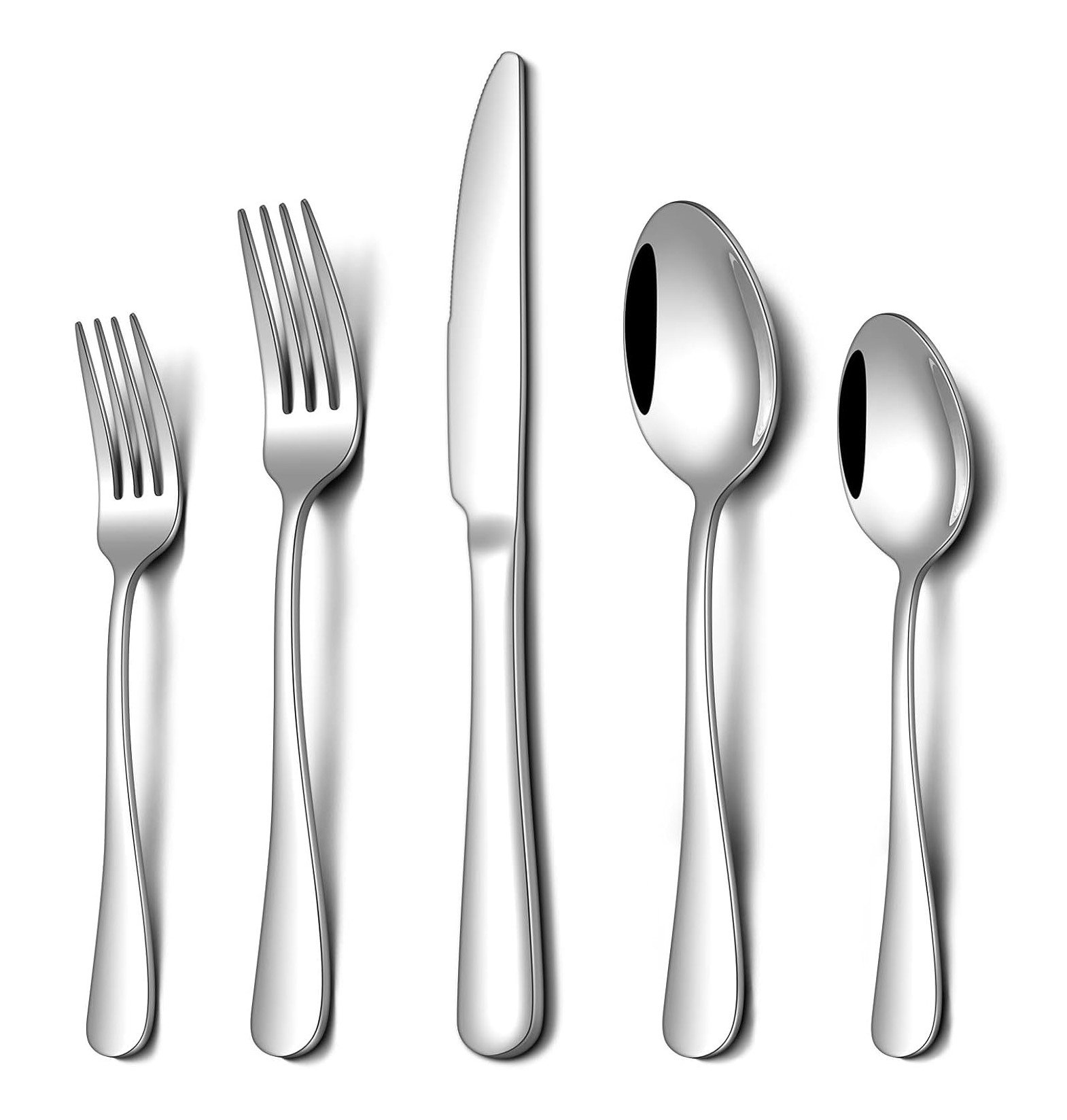 Ivy Bronx 20 Piece Silverware Set, Stainless Steel Flatware Set For 4 ...