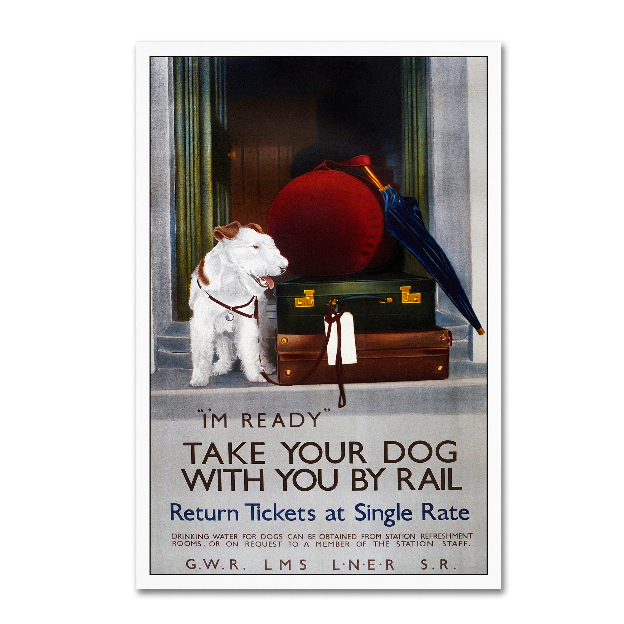 Trademark Fine Art 'Dog Rail' Print on Wrapped Canvas | Wayfair