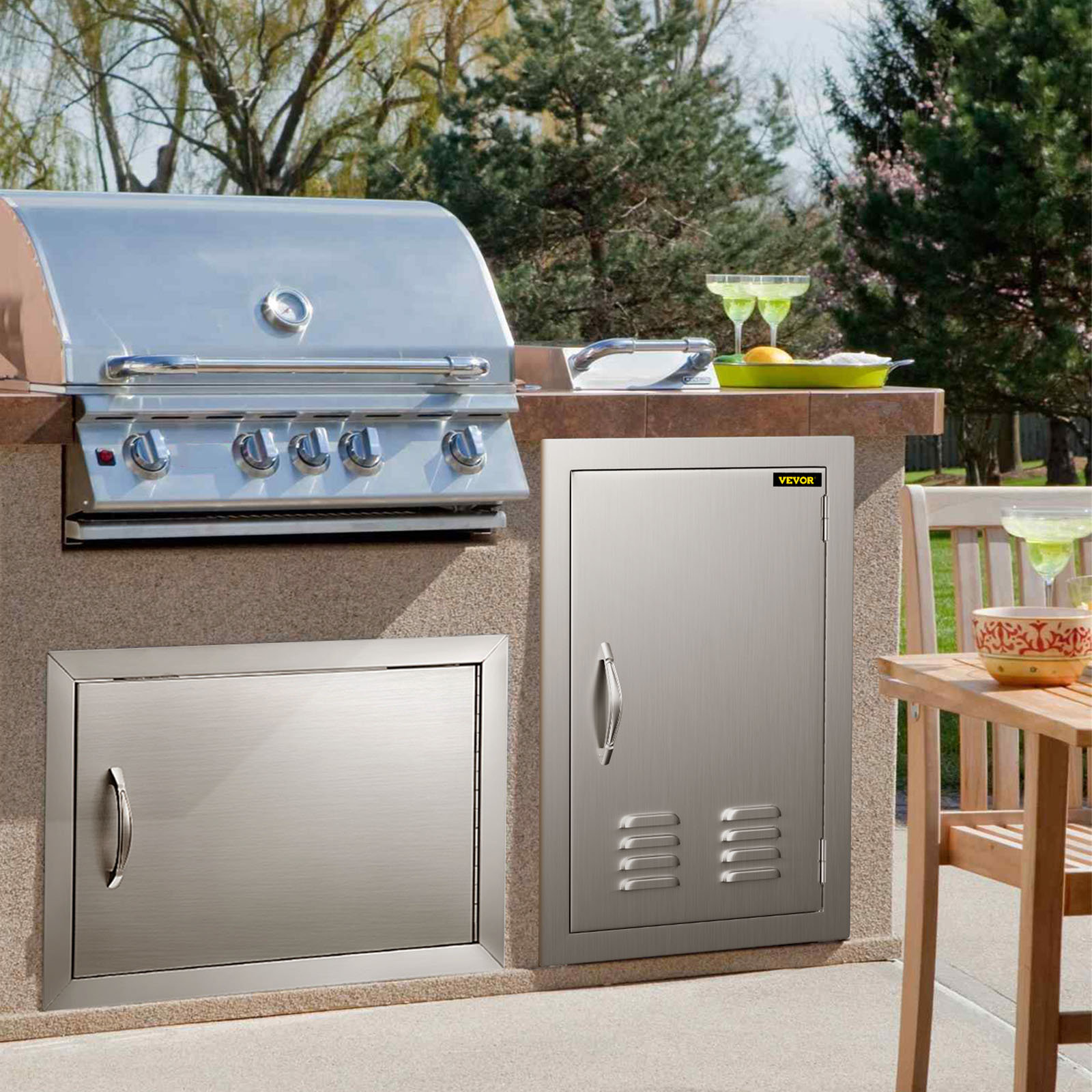 VEVOR Ventilation 24" X 17" Outdoor Kitchen BBQ Island Components ...