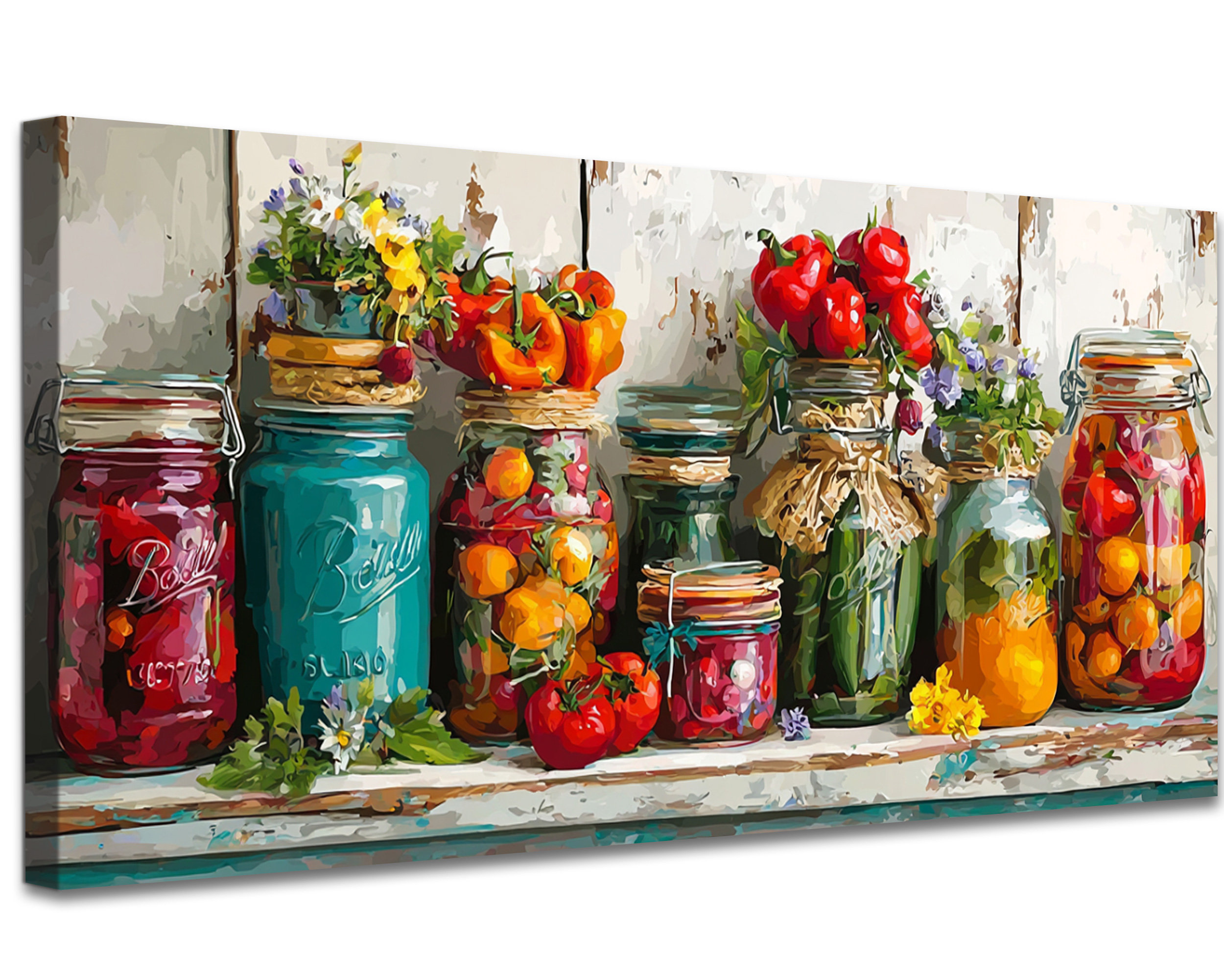 The Holiday Aisle® Farmhouse Duppstadt - Canvas Wall Art Rustic Jars ...