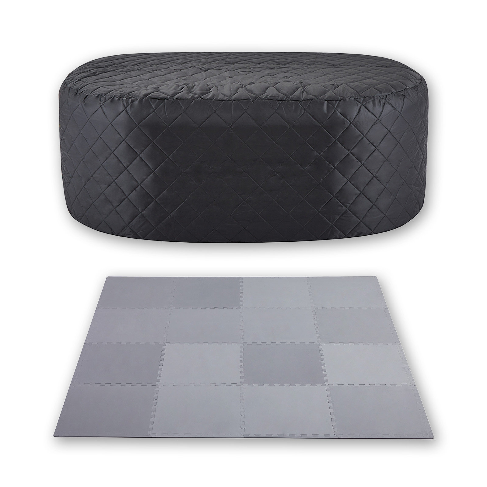 RELXTIME Insulated Cover Set For Oval Inflatable Hot Tubs, Cec Set For ...