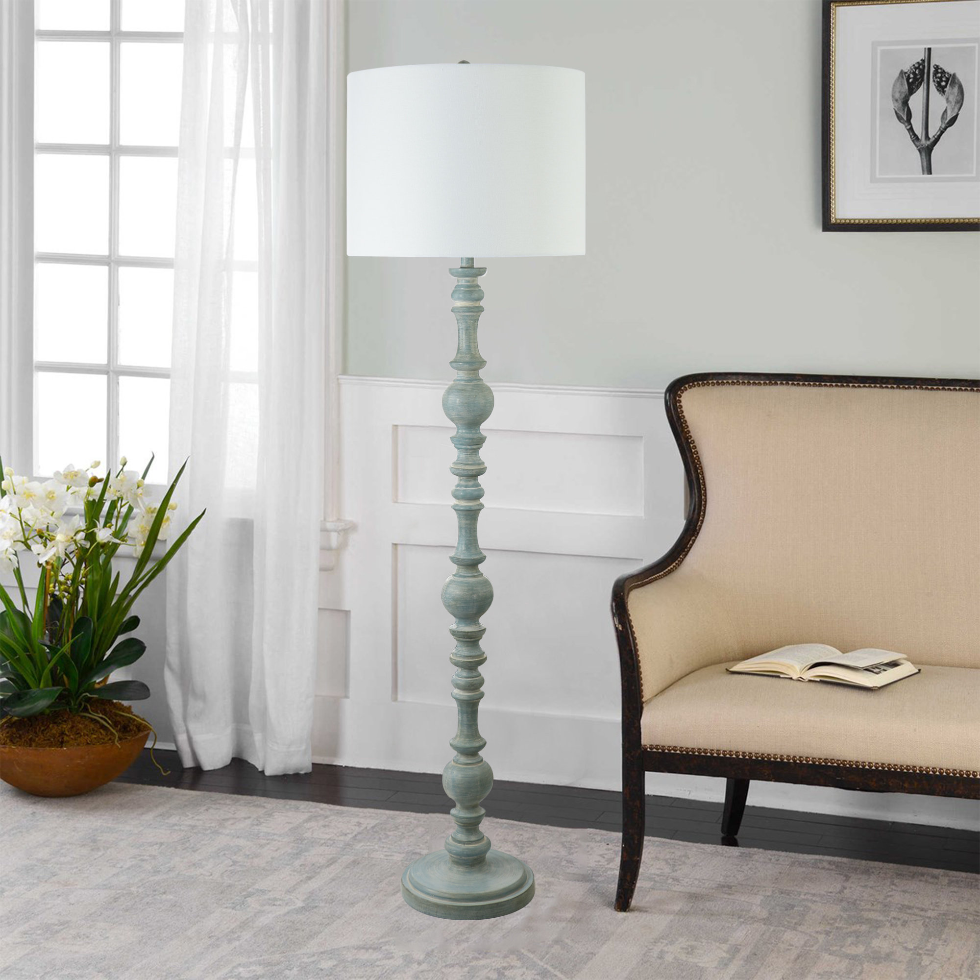 Darby Home Co Ramelot 61'' Sky Blue Column Floor Lamp | Wayfair