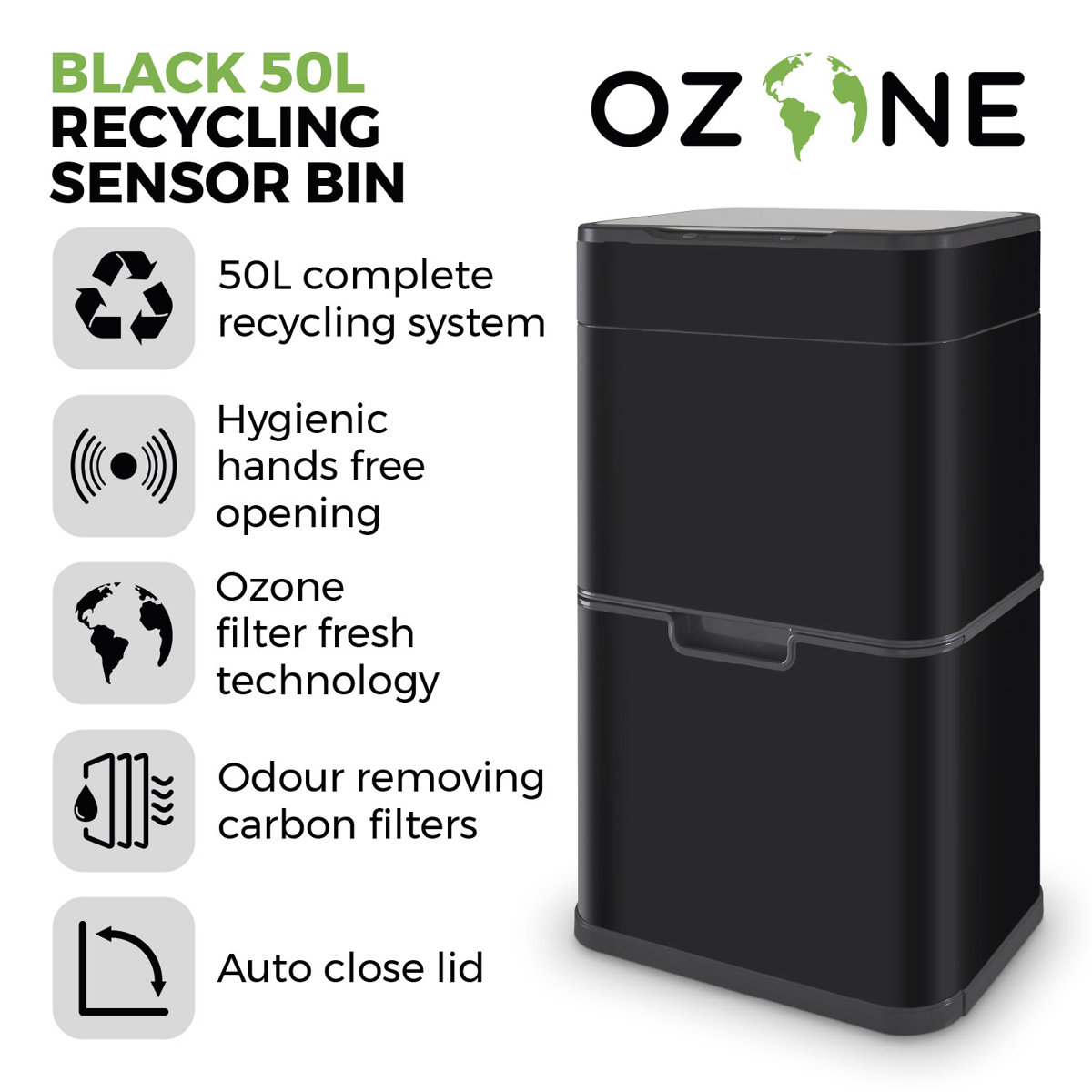 Tower Stainless Steel Motion Sensor Recycling Bin - 50L | Wayfair.co.uk