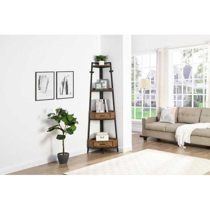 Mercer41 Pranika Corner Storage Bookcase | Wayfair