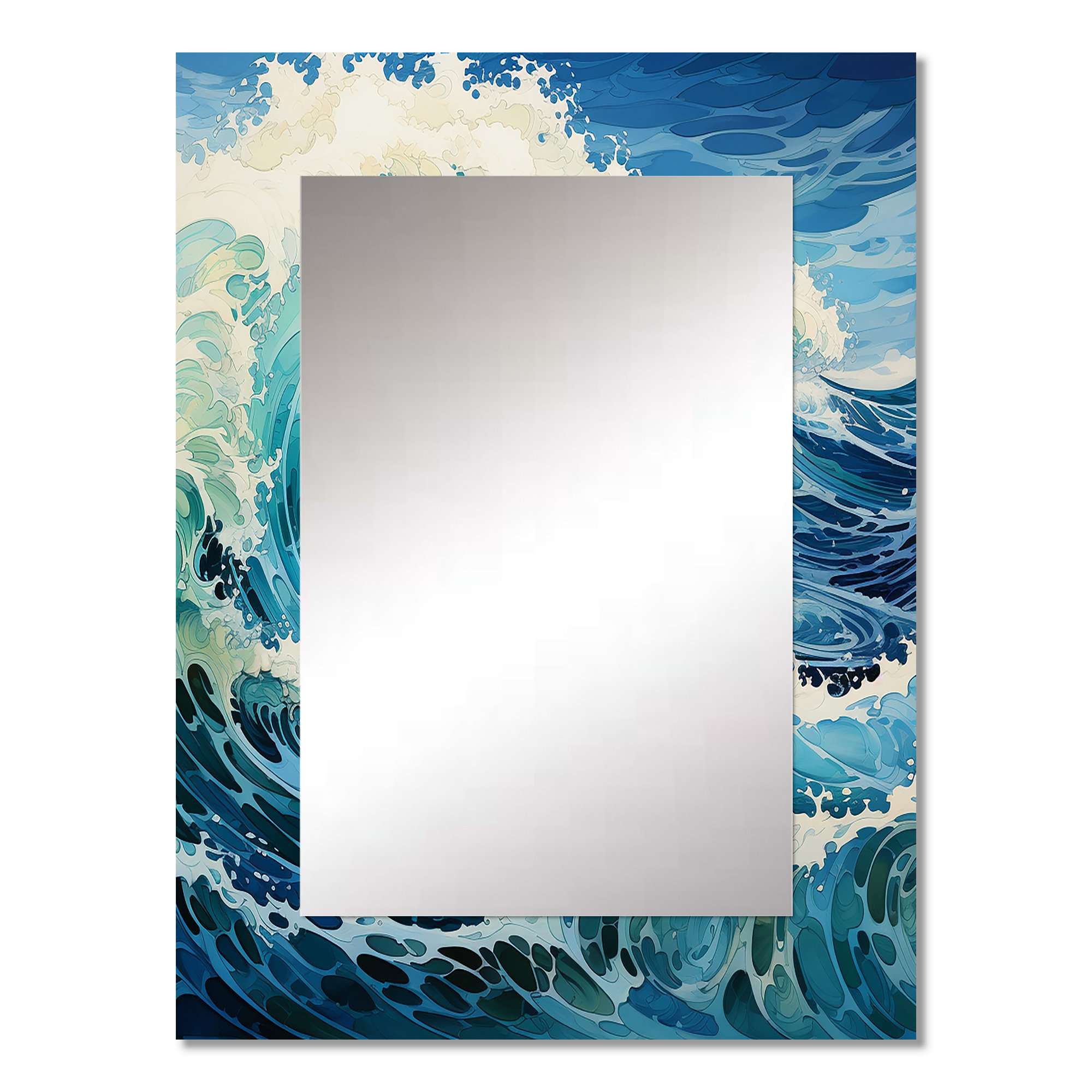 Breakwater Bay Coastal Waves Of Wonder VII - Waves Wall Mirror, Coastal ...