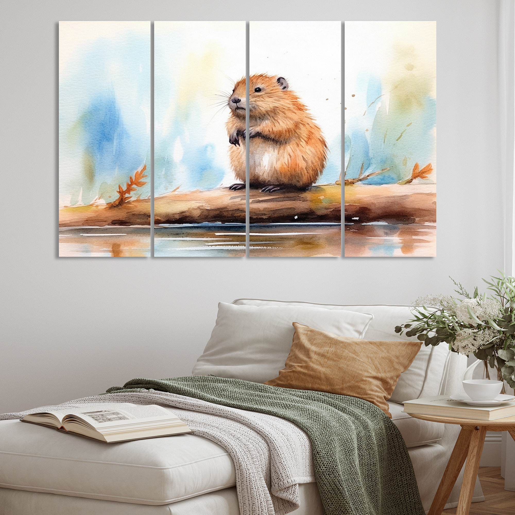 Design Art Cute Beaver I - Animals Beaver Metal Wall Decor Set ...