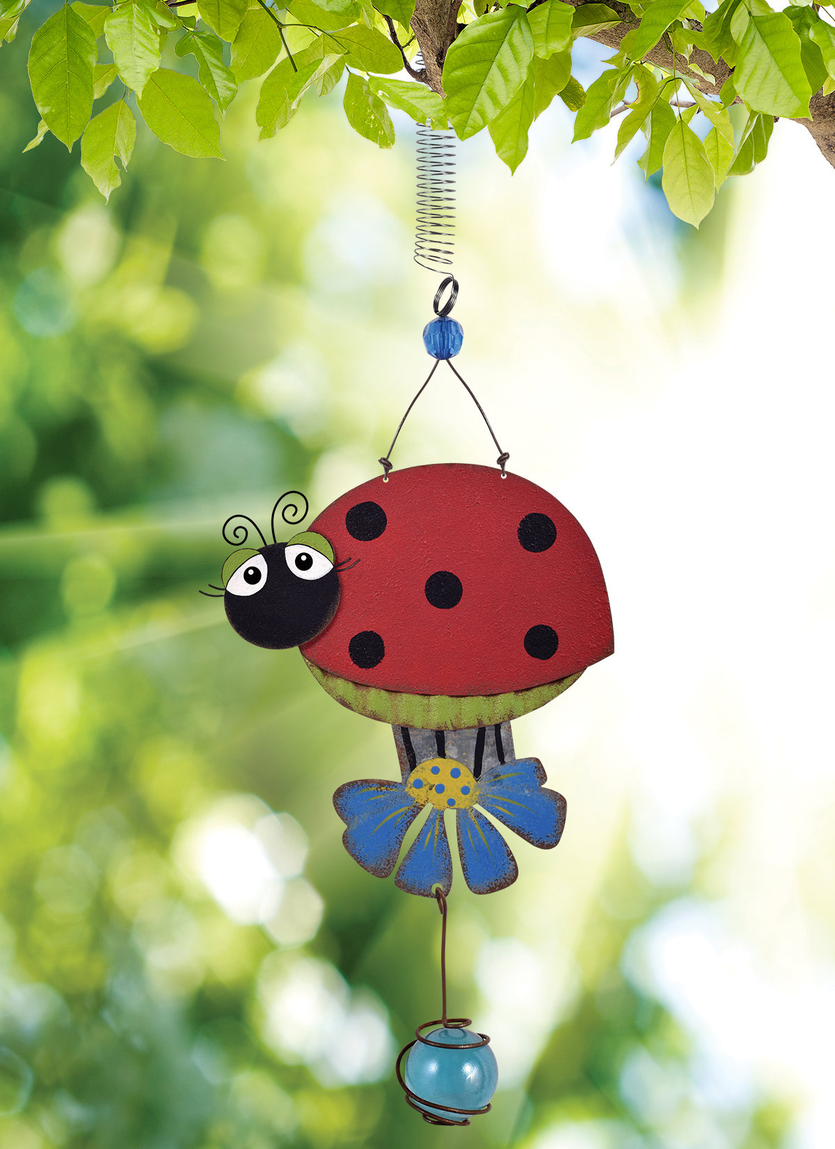 August Grove® Seniz Ladybug Bouncy Wind Chime & Reviews | Wayfair
