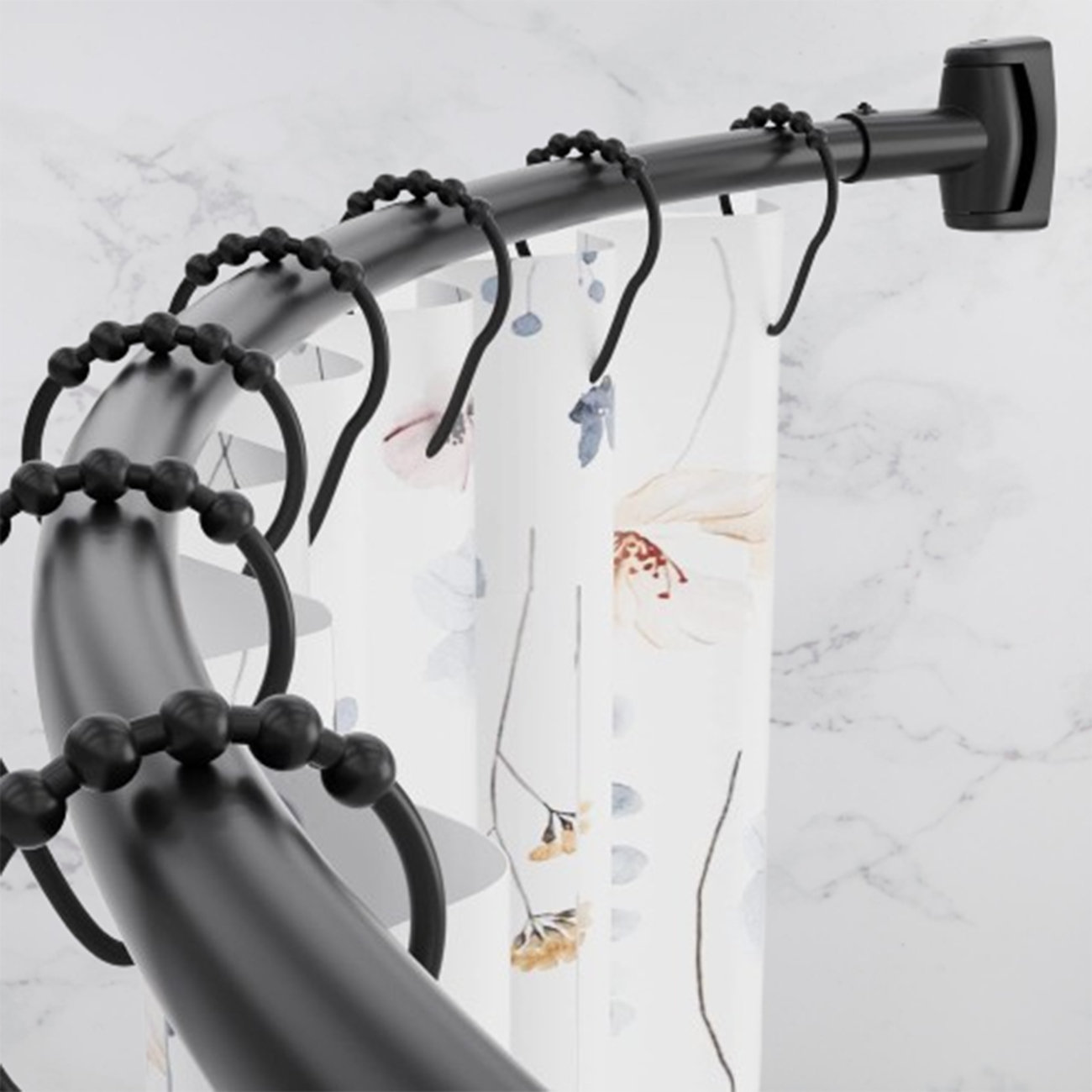 EFIVEX 28-45 inch Bathroom Stainless Steel Curved Shower Curtain Rod ...