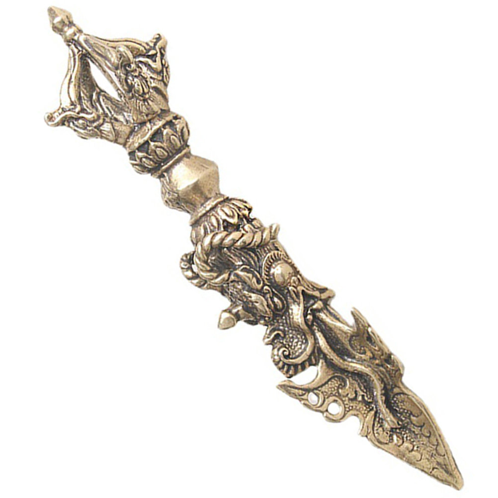 Fleur De Lis Living Brass Vajra Pestle Shape Figurine Decor Statue ...