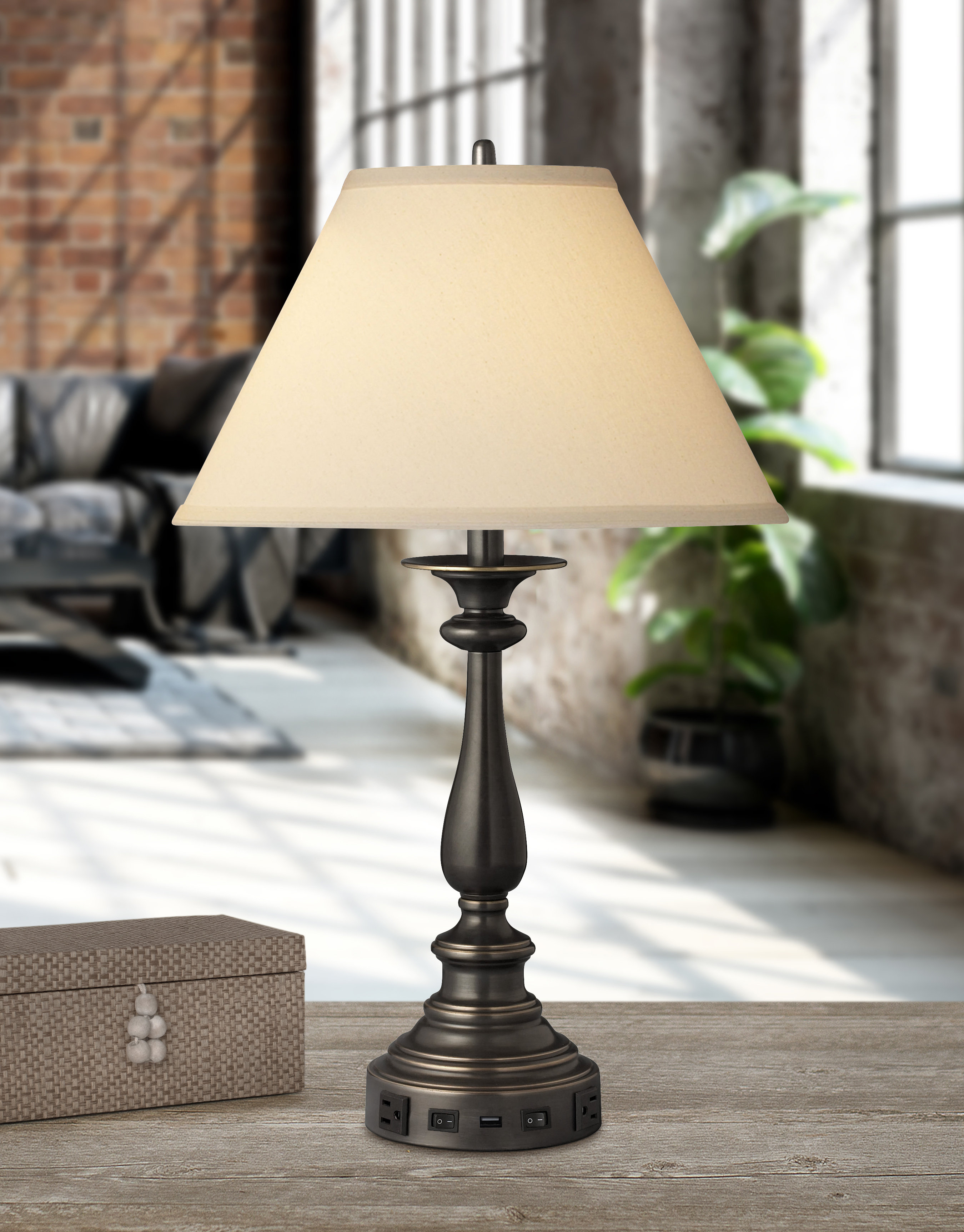 Medallion Lighting Traditional Madison Bronze 29" Madison Bronze Table ...