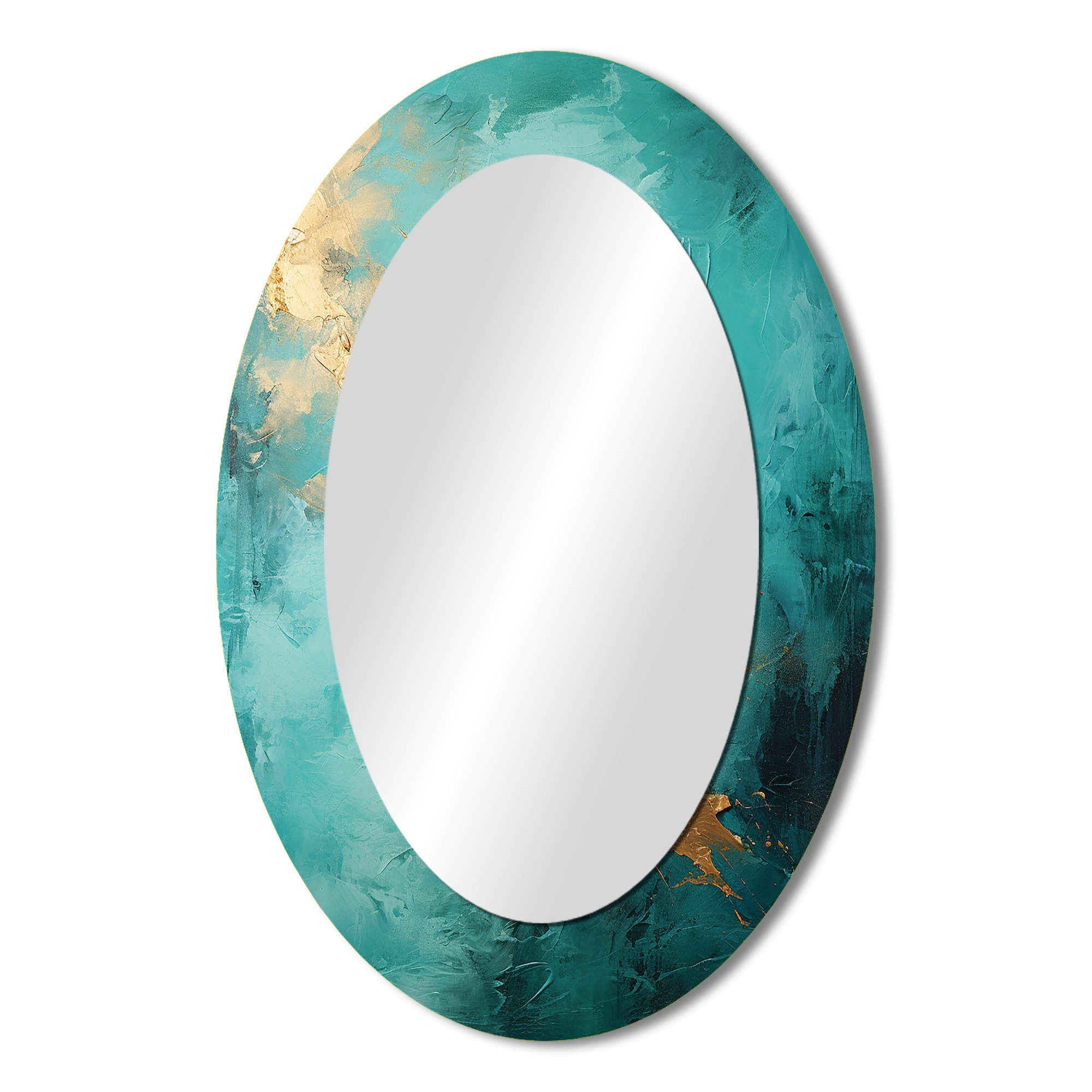 Latitude Run® Turquoise Tranquility VI - Large Oval Wall Mirror On ...