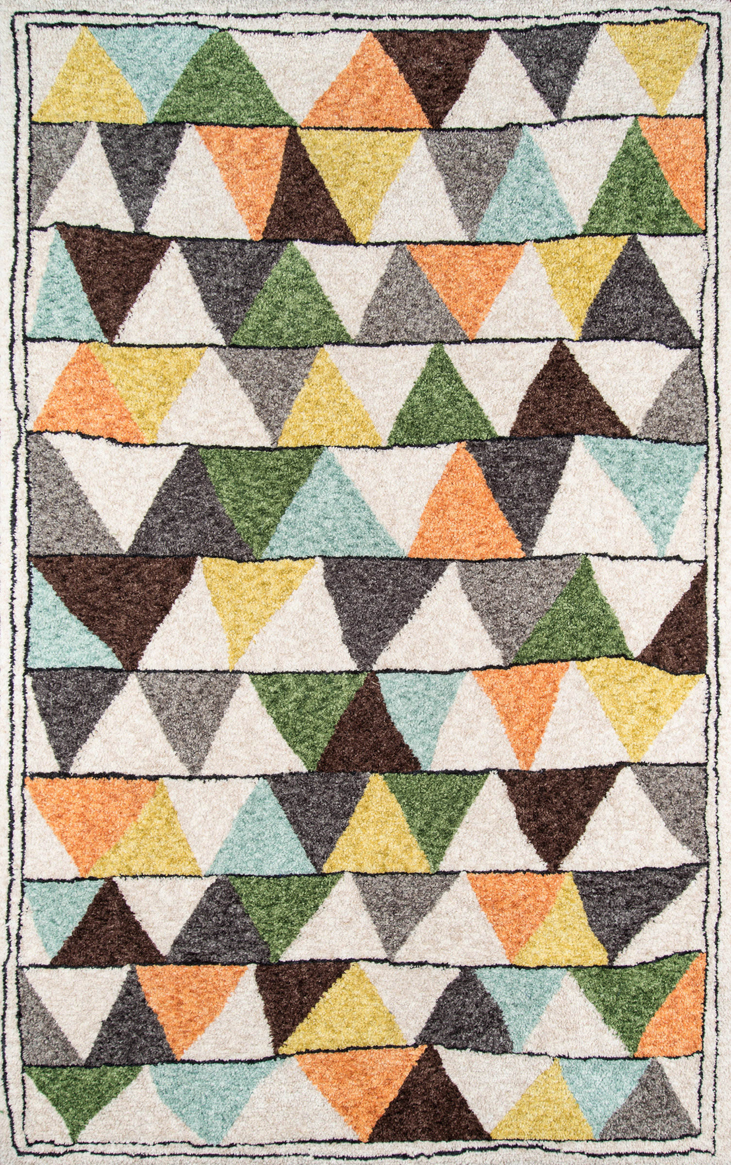 Novogratz Bungalow Geometric Handmade Tufted Gray/Brown/Green Area Rug ...