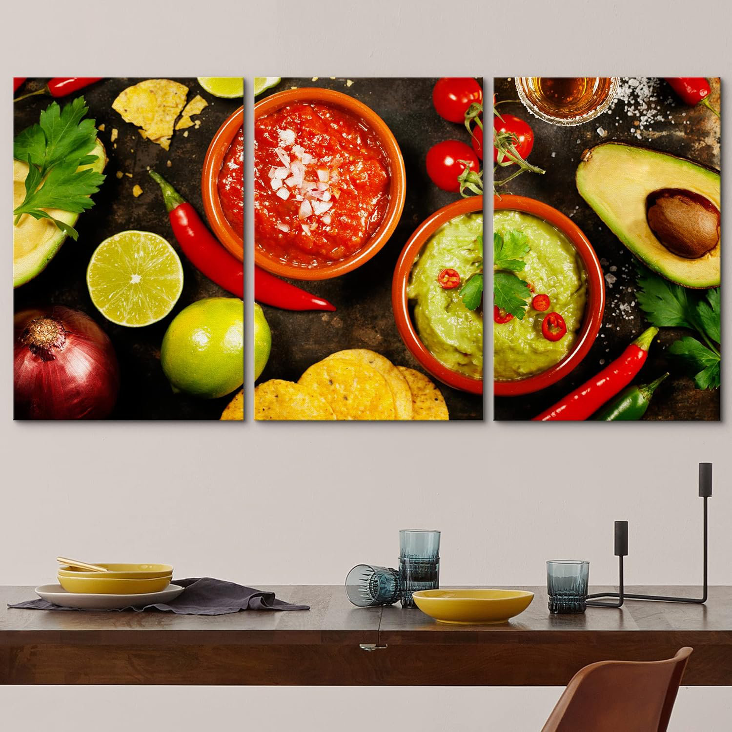 IDEA4WALL Mexican Food: Tortilla Chips, Guacamole, Salsa, Tequila Shots ...