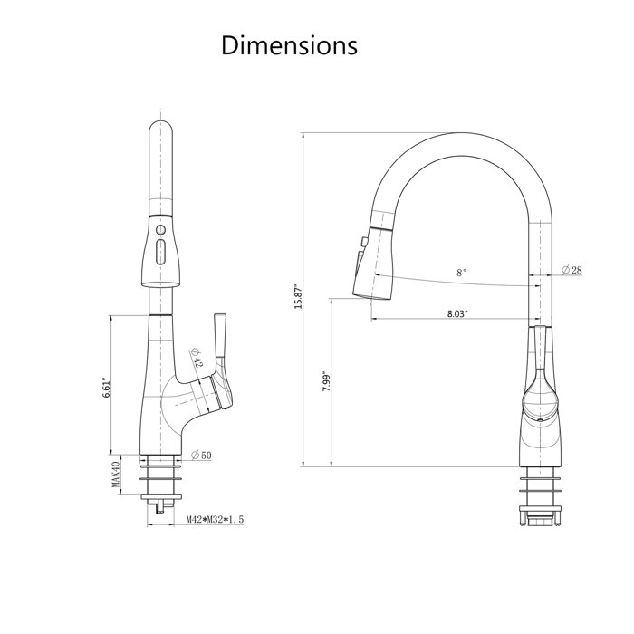 SARMEYA Pull Down Kitchen Faucet | Wayfair