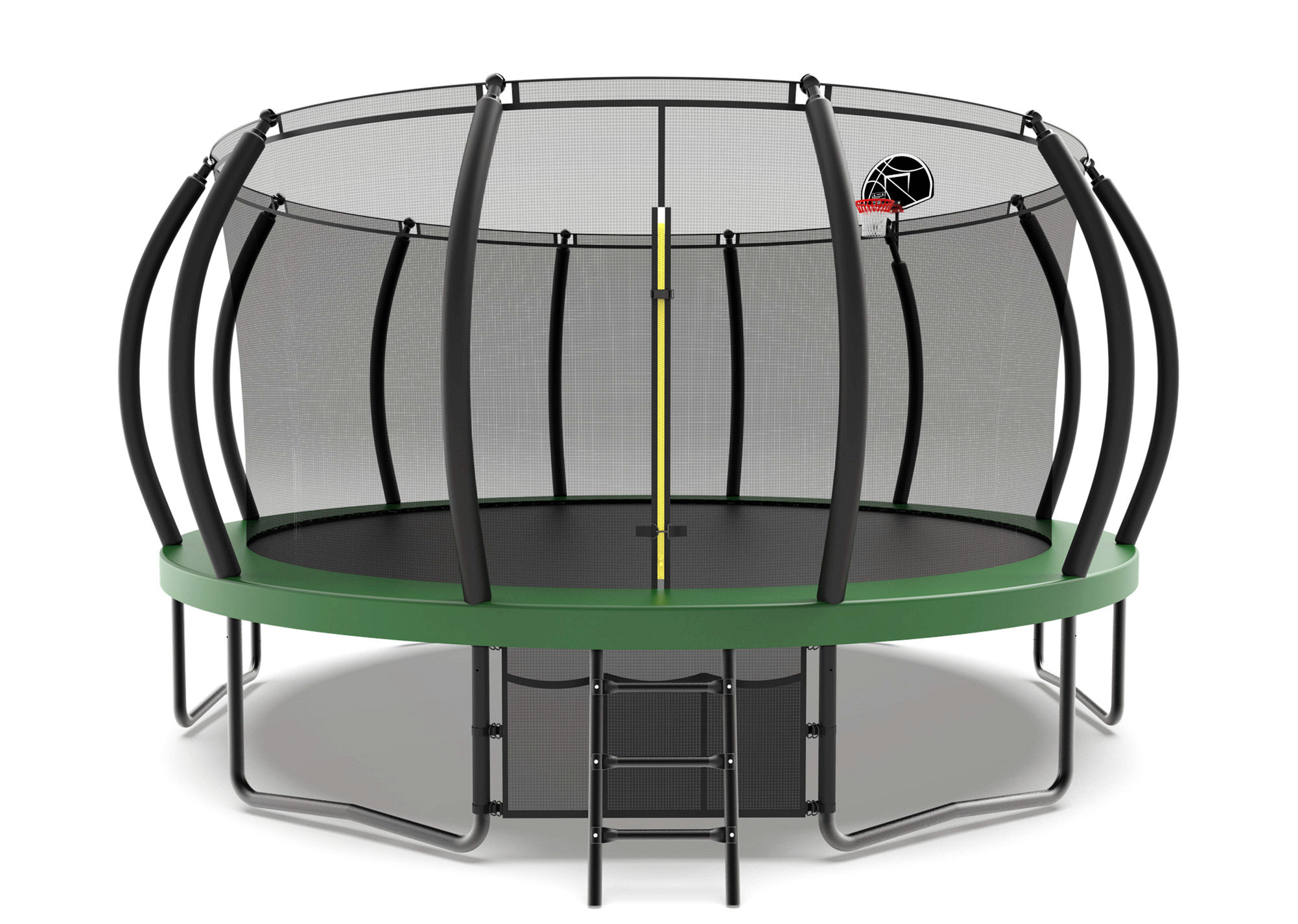 Creationstry Solid Trampoline with Basketball Hoop with Ladder ...