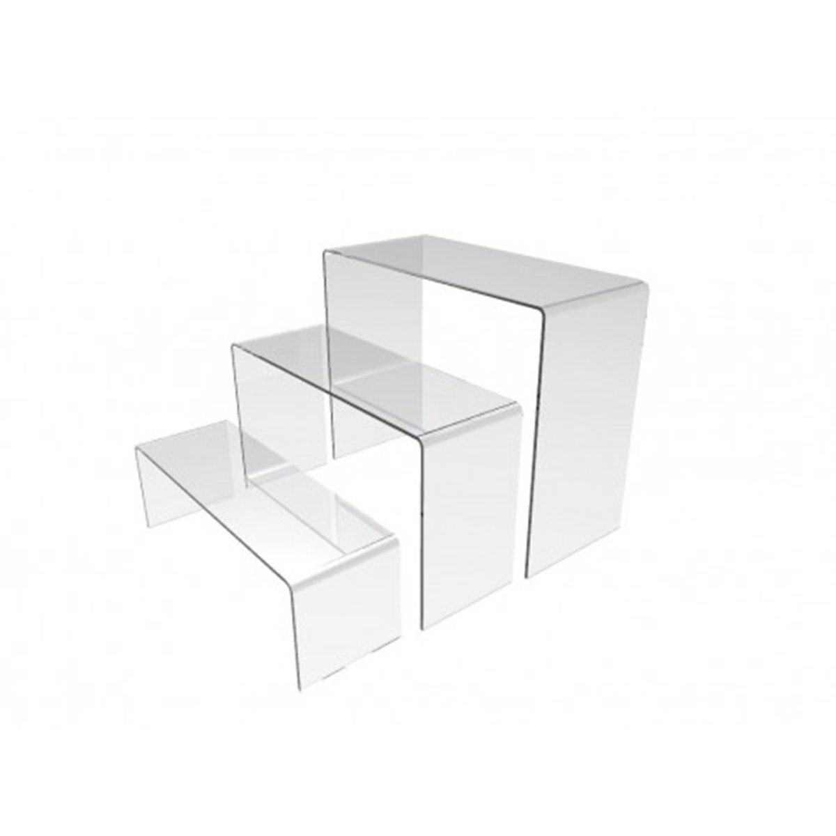 FixtureDisplays 3 Piece Acrylic Plexiglass Clear Riser Set & Reviews ...